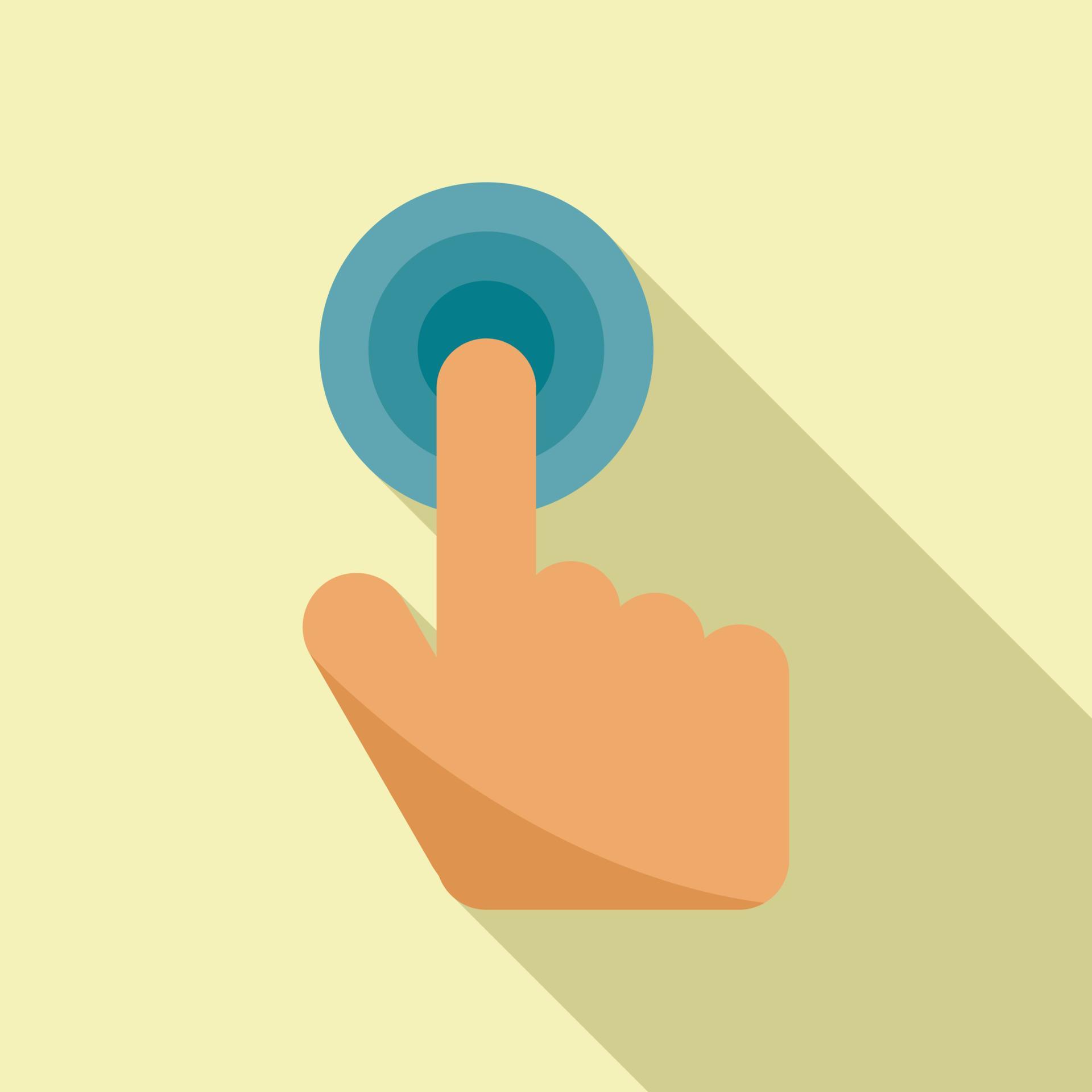 Touch button icon flat vector. Computer interface 16159895 Vector Art ...