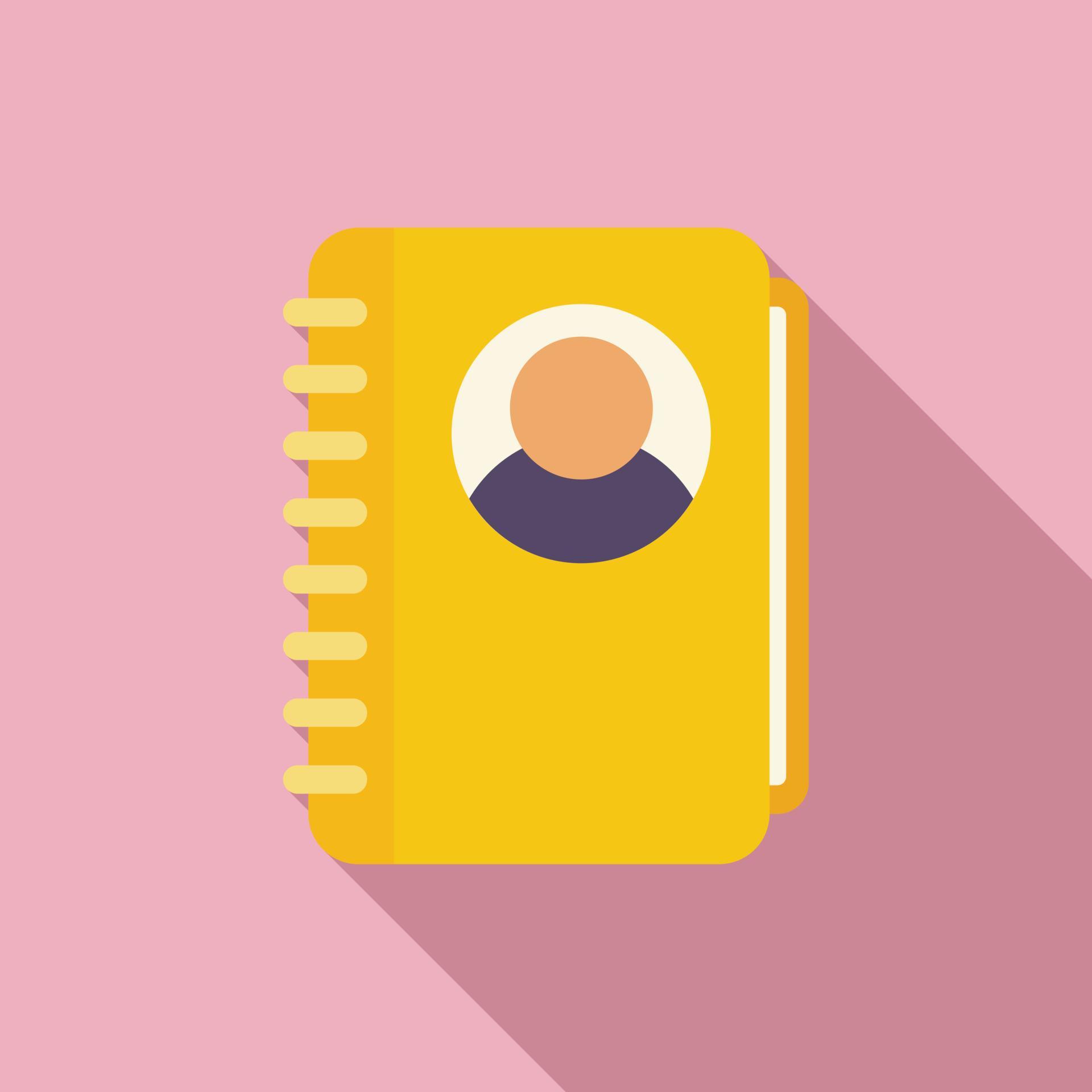 Contact folder icon flat vector. Interface button 16161113 Vector Art ...