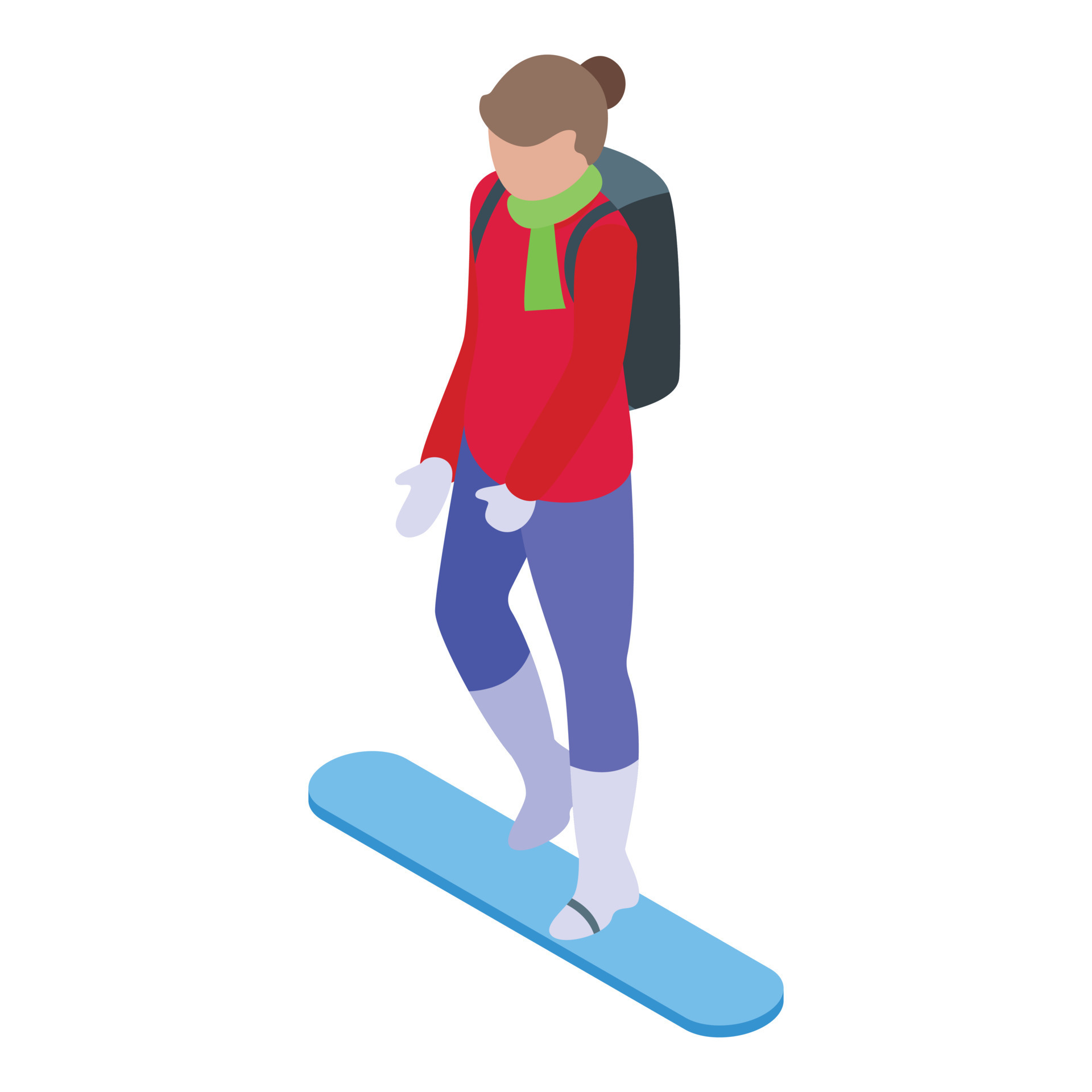 chica snowboard icono vector isométrico. montaña deportiva 16161838 ...