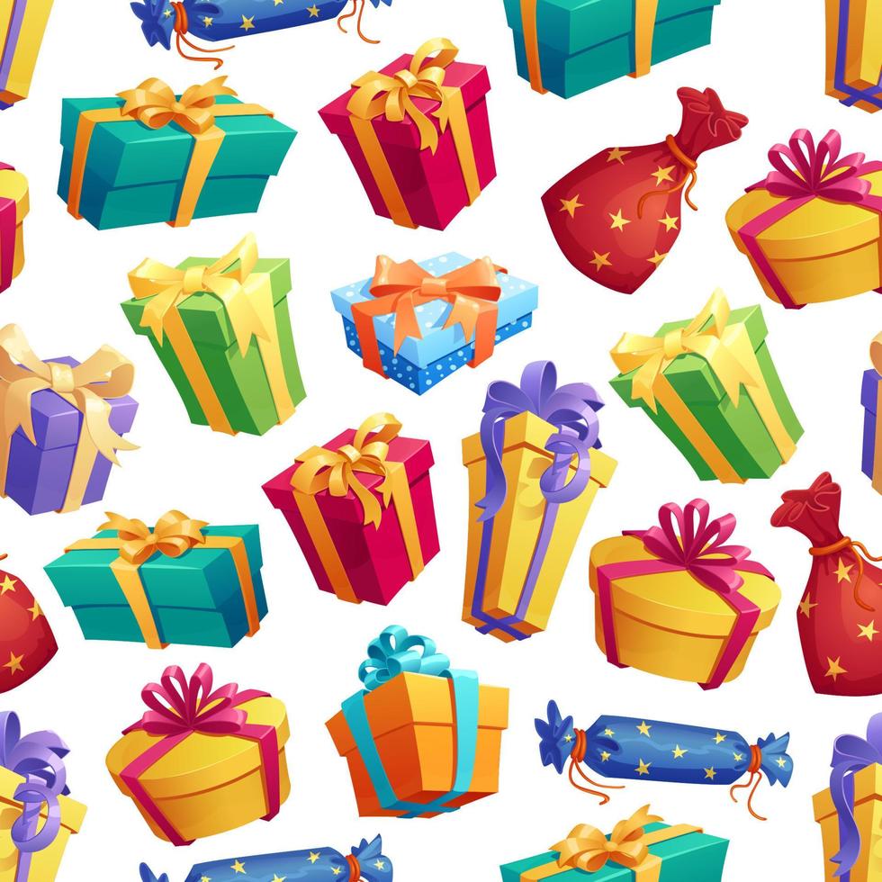 Gifts and presents boxes seamless pattern 16163565 Vector Art at Vecteezy