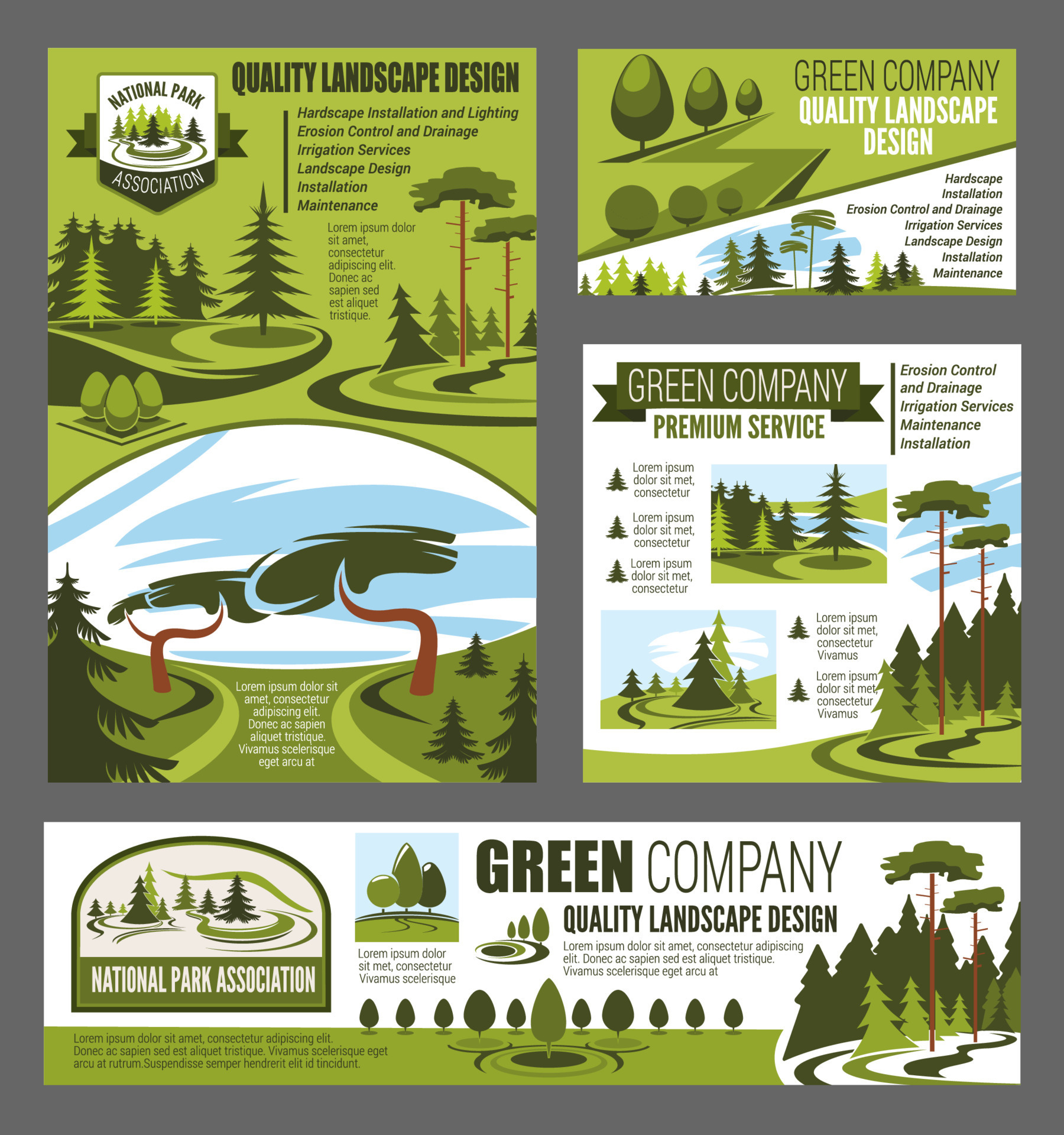 Park and garden landscape design, vector 16164563 Vector Art at Vecteezy