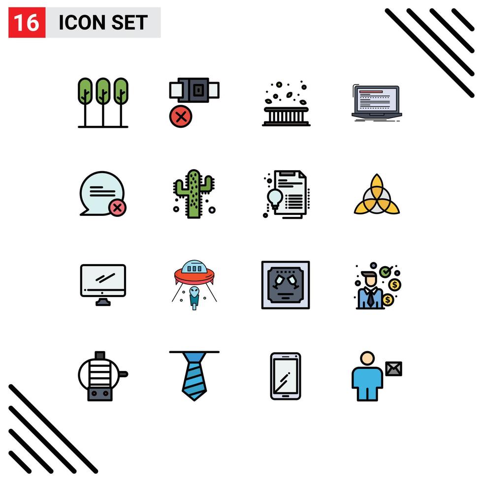 Set of 16 Modern UI Icons Symbols Signs for script computer area coding ...