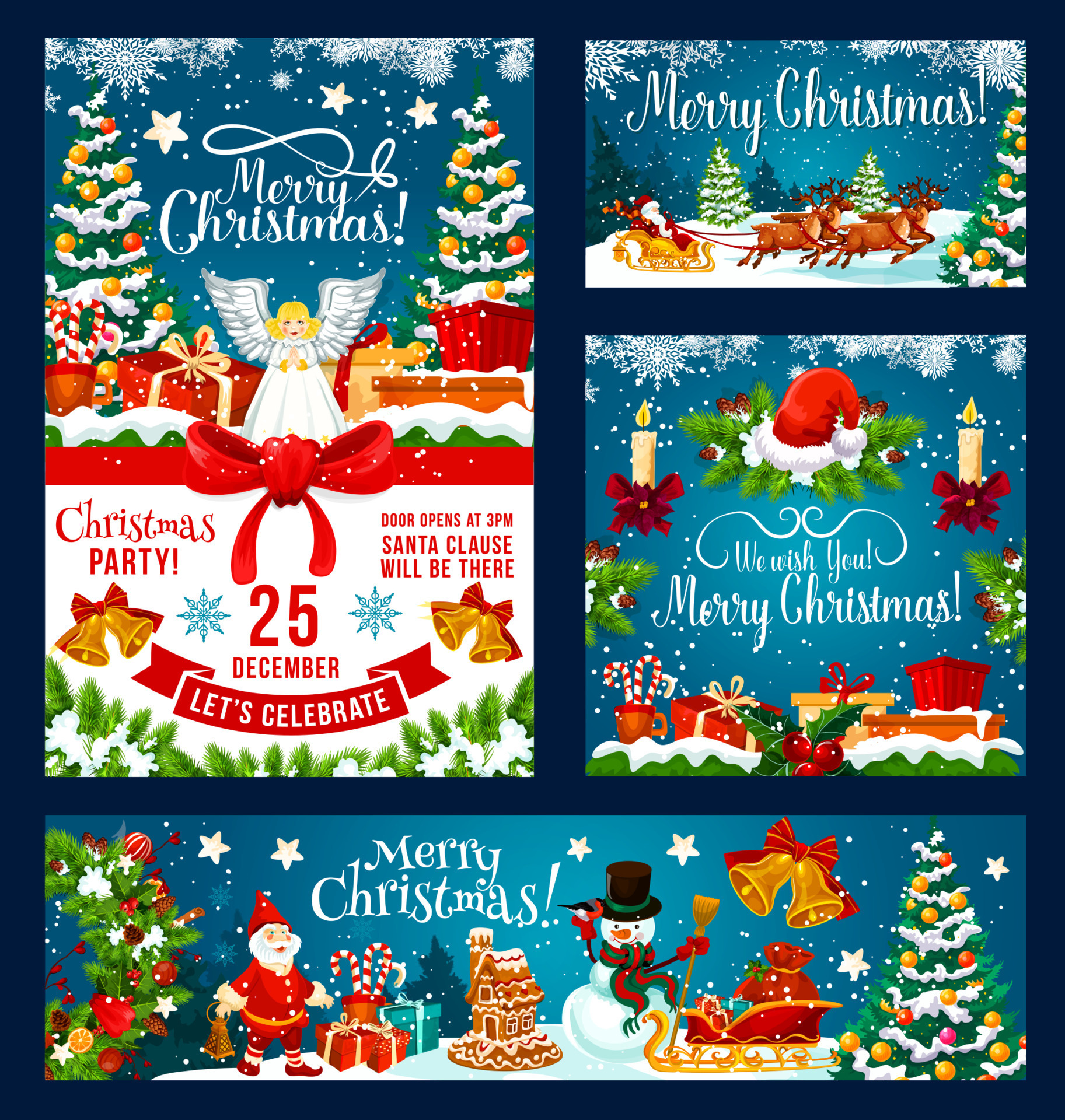 Christmas holiday vector posters set 16165139 Vector Art at Vecteezy