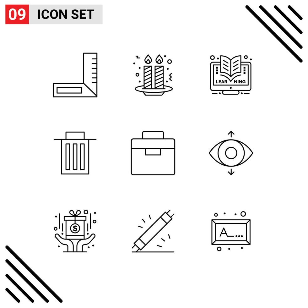 9 Universal Outlines Set For Web And Mobile Applications Lunchbox Box Elearning User Interface