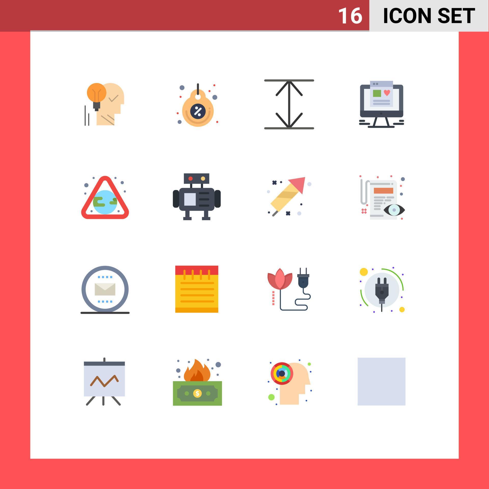 Stock Vector Icon Pack Of 16 Line Signs And Symbols For Web Design Computer Label Expand