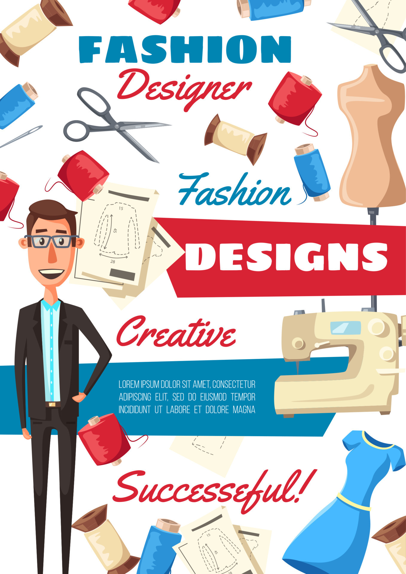 Fashion Designer Tailor And Sewing Tools 16166853 Vector Art At Vecteezy