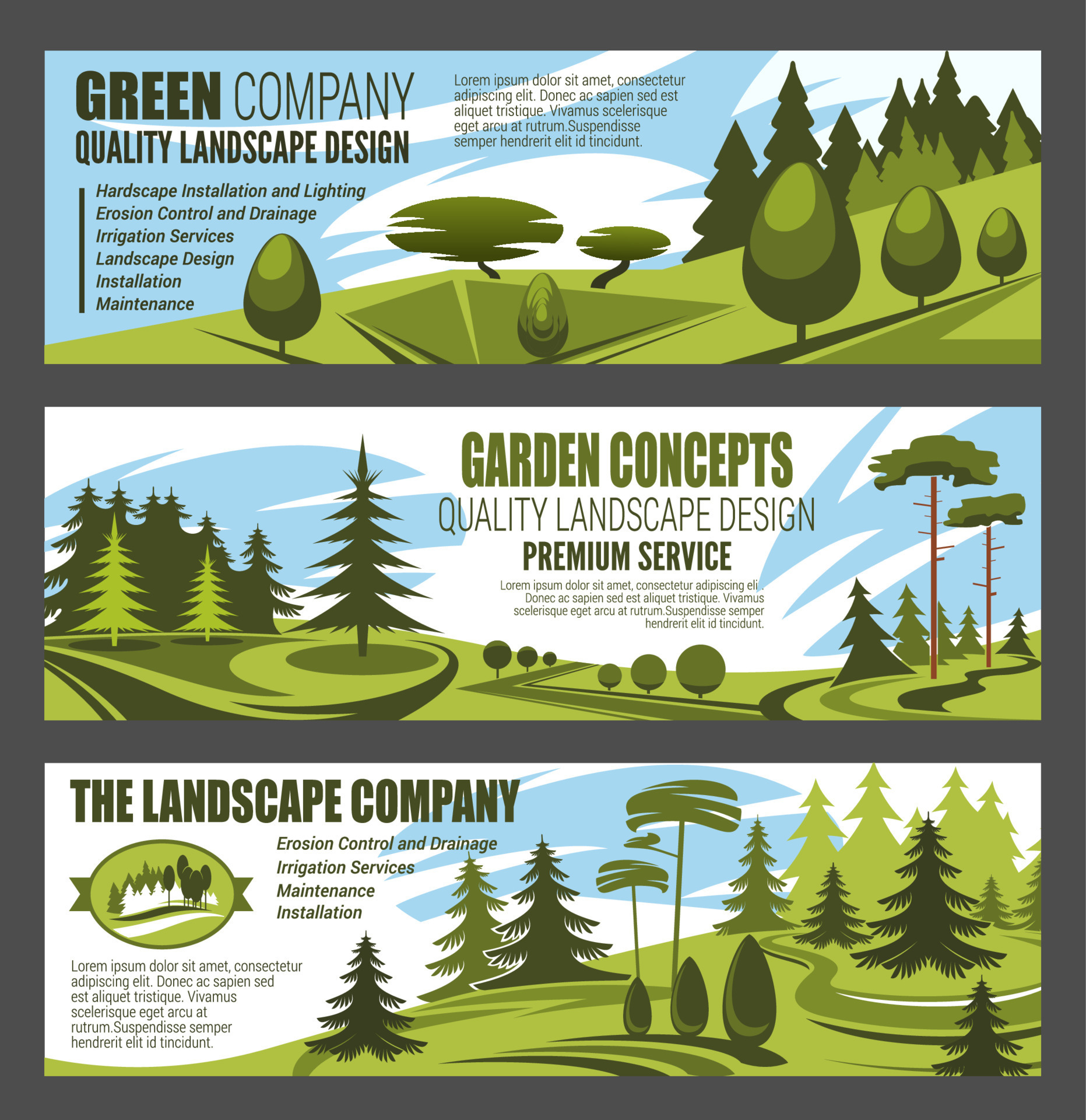 Landscape design company and horticulture service 16168608 Vector Art ...