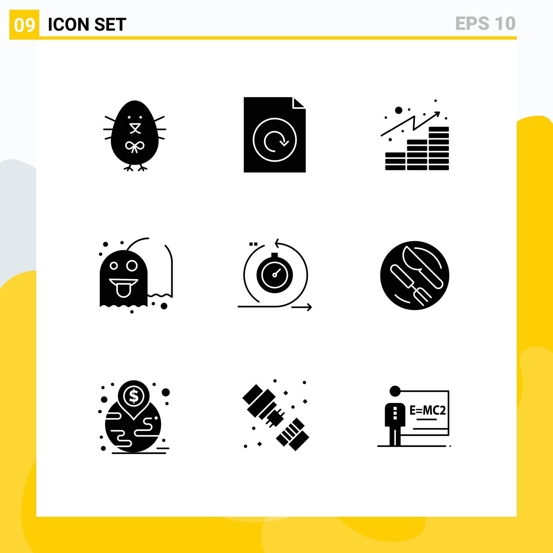 Set of 9 Modern UI Icons Symbols Signs for development agile finances ...