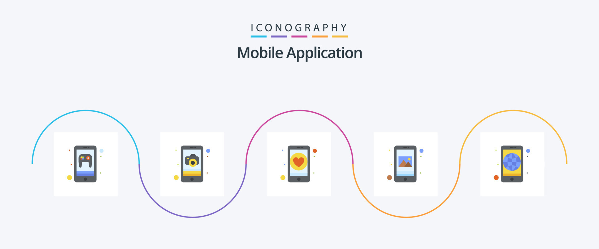 Mobile Application Flat 5 Icon Pack Including application. mobile. app ...