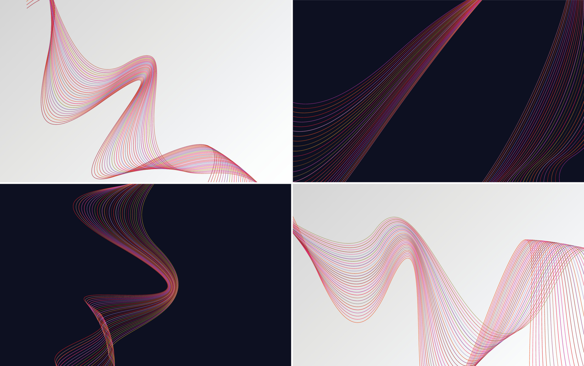 Set Of 4 Geometric Wave Pattern Background Abstract Waving Line 16173826 Vector Art At Vecteezy