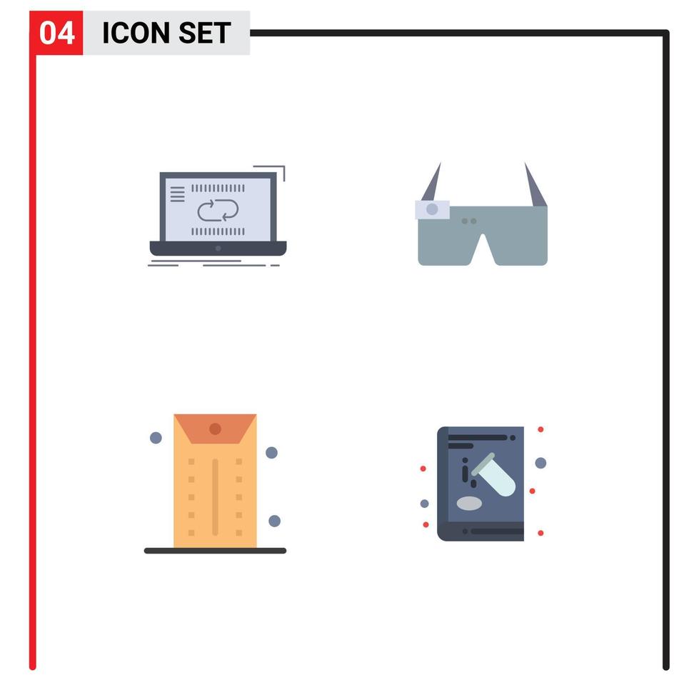 Set Of 4 Modern Ui Icons Symbols Signs For Communication Business Sync