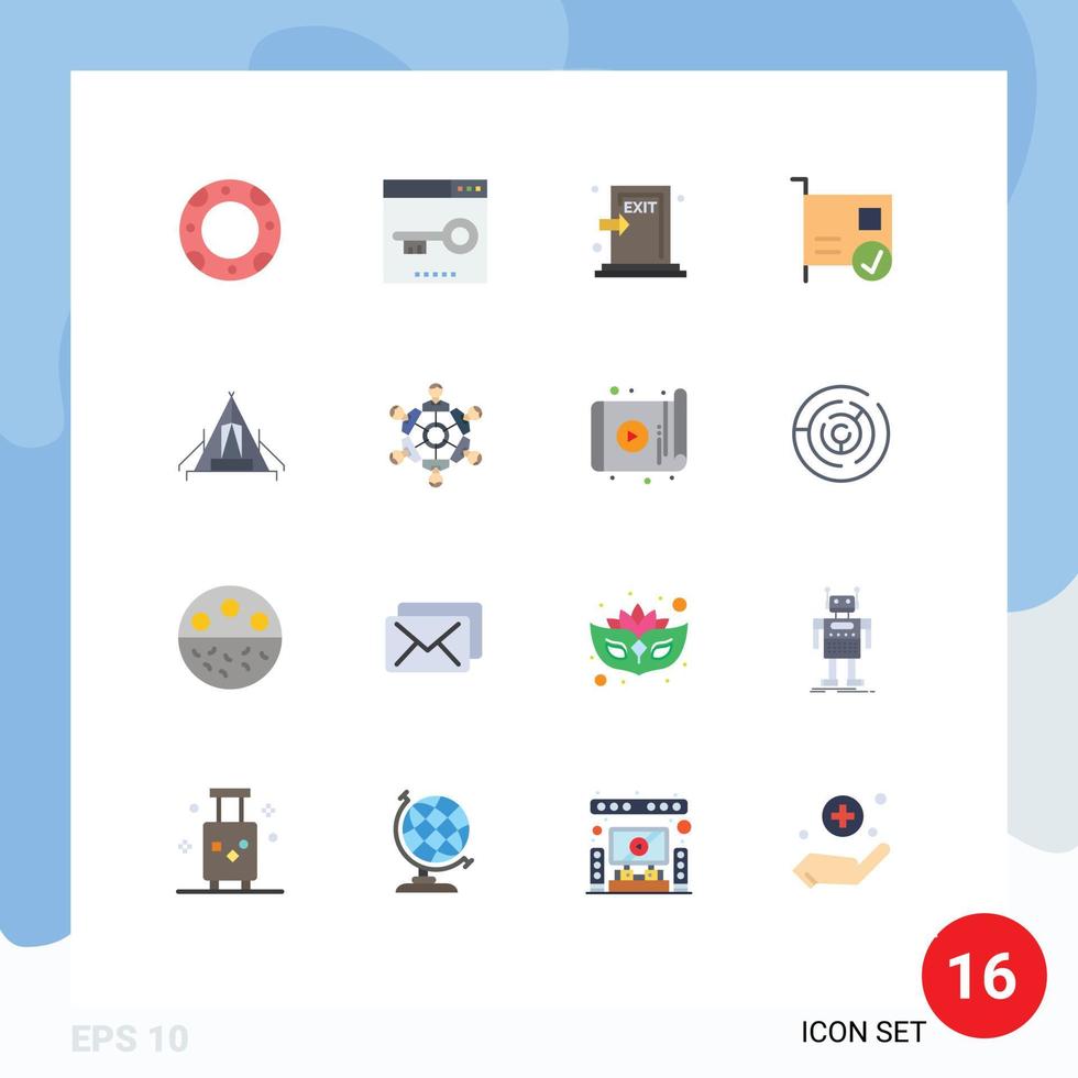 Set Of 16 Modern Ui Icons Symbols Signs For Hardware Connected Emergency Computers Exit Editable