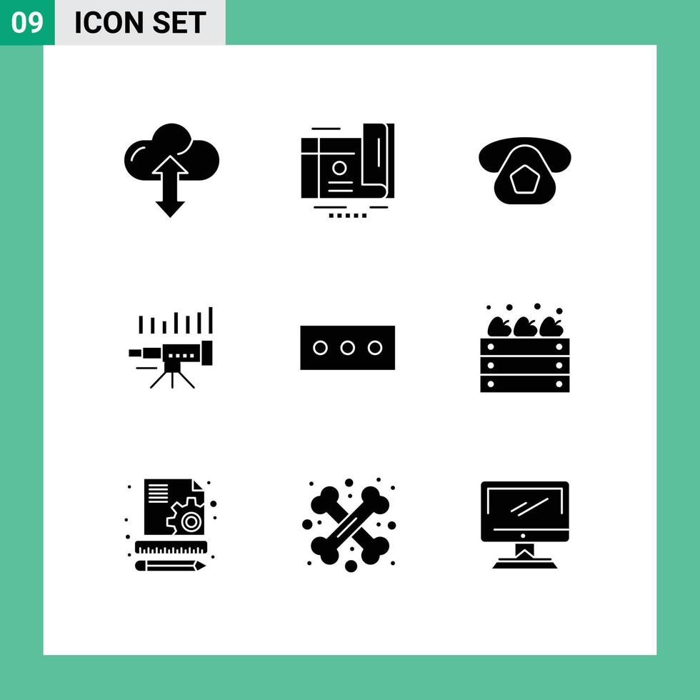 Set Of 9 Modern Ui Icons Symbols Signs For Trend Forecasting Mobile