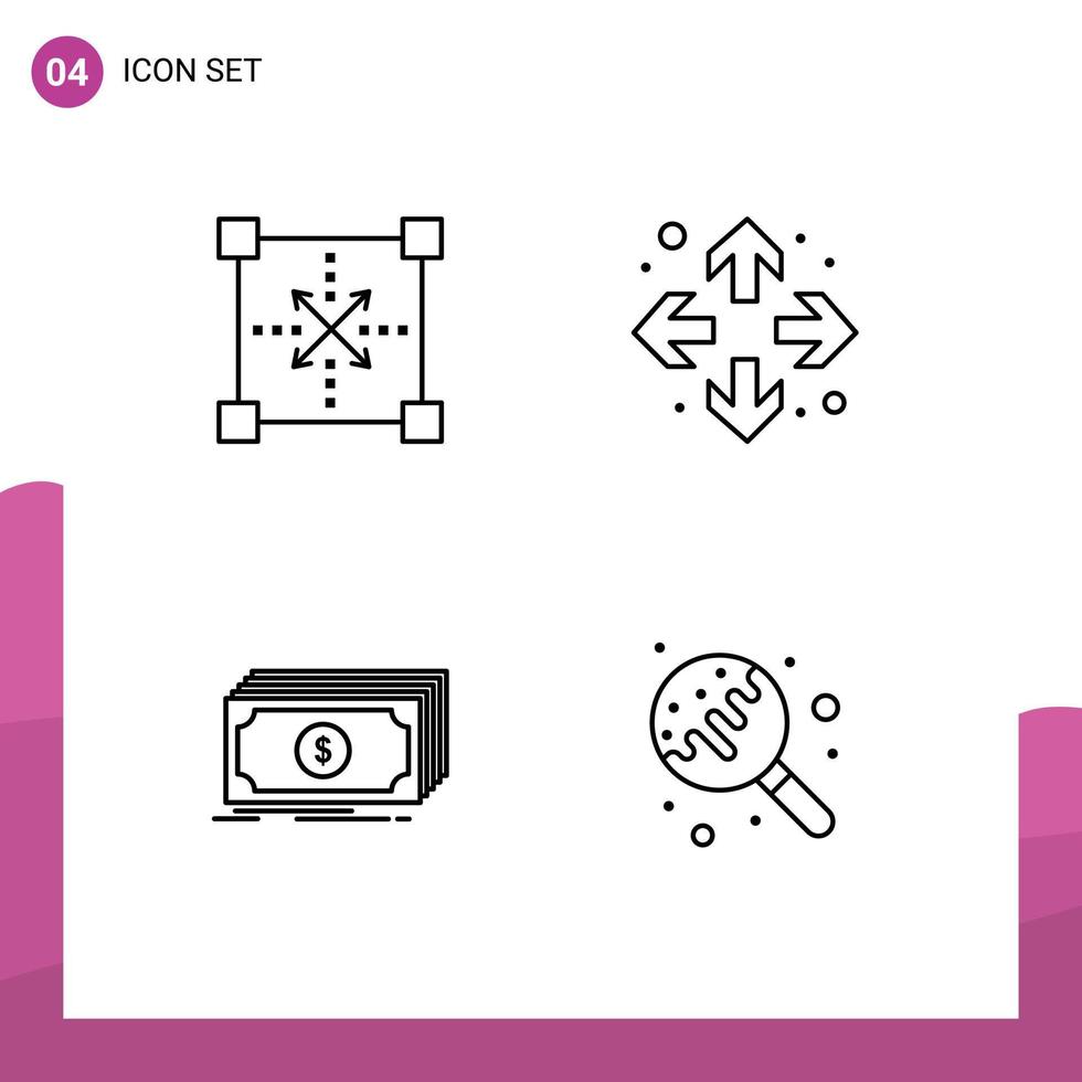 4 Thematic Vector Filledline Flat Colors And Editable Symbols Of Coding Dollar Programing Full