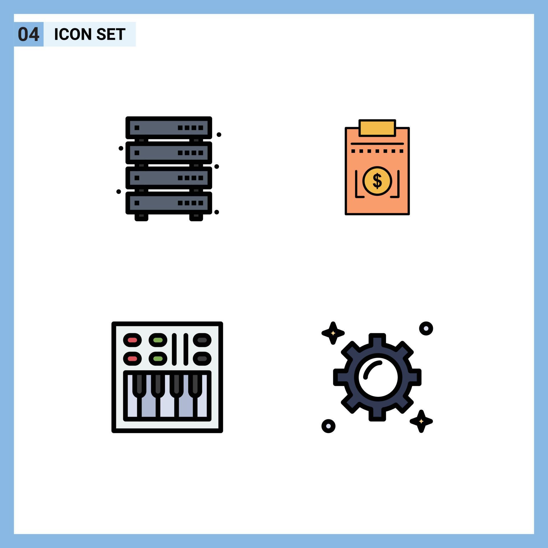 Stock Vector Icon Pack of 4 Line Signs and Symbols for data amplifier ...