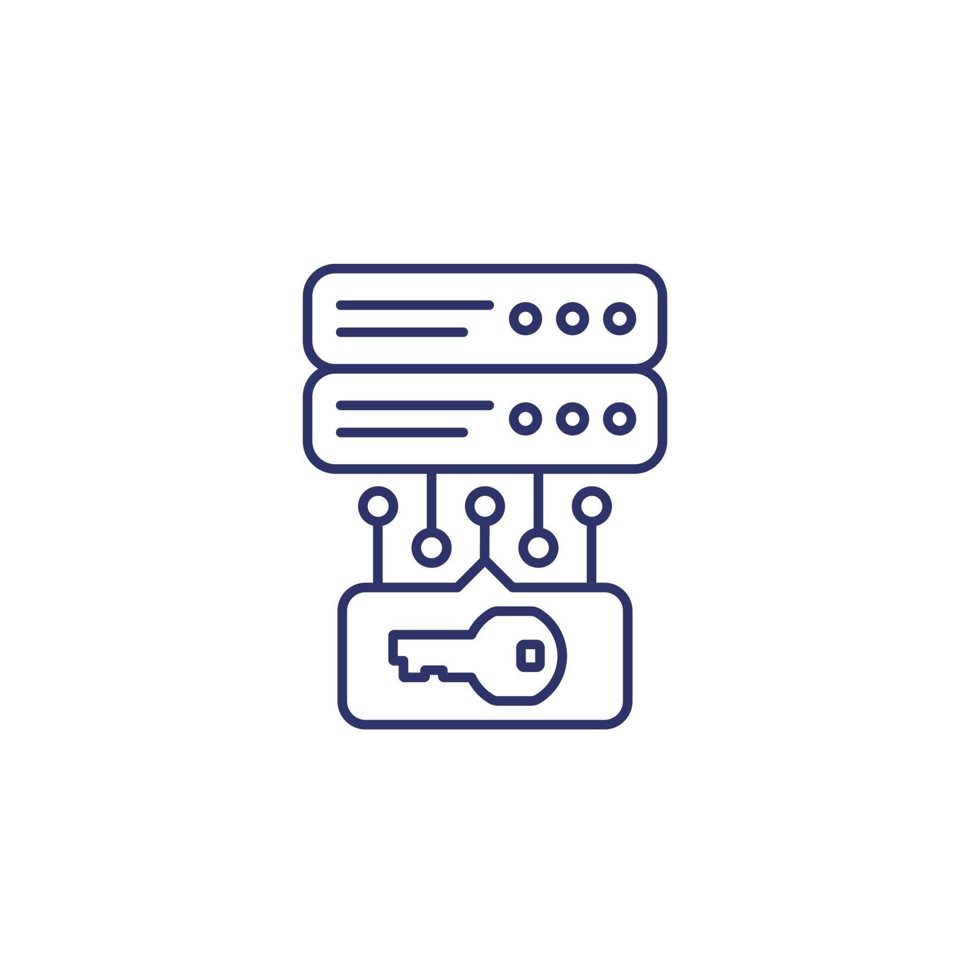 server and a key, access control line icon 16177591 Vector Art at Vecteezy
