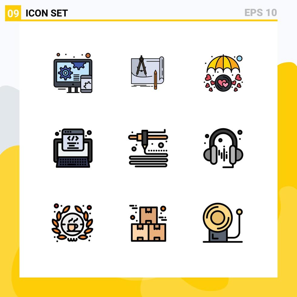 9 Universal Filledline Flat Colors Set For Web And Mobile Applications Web Development Plan Code