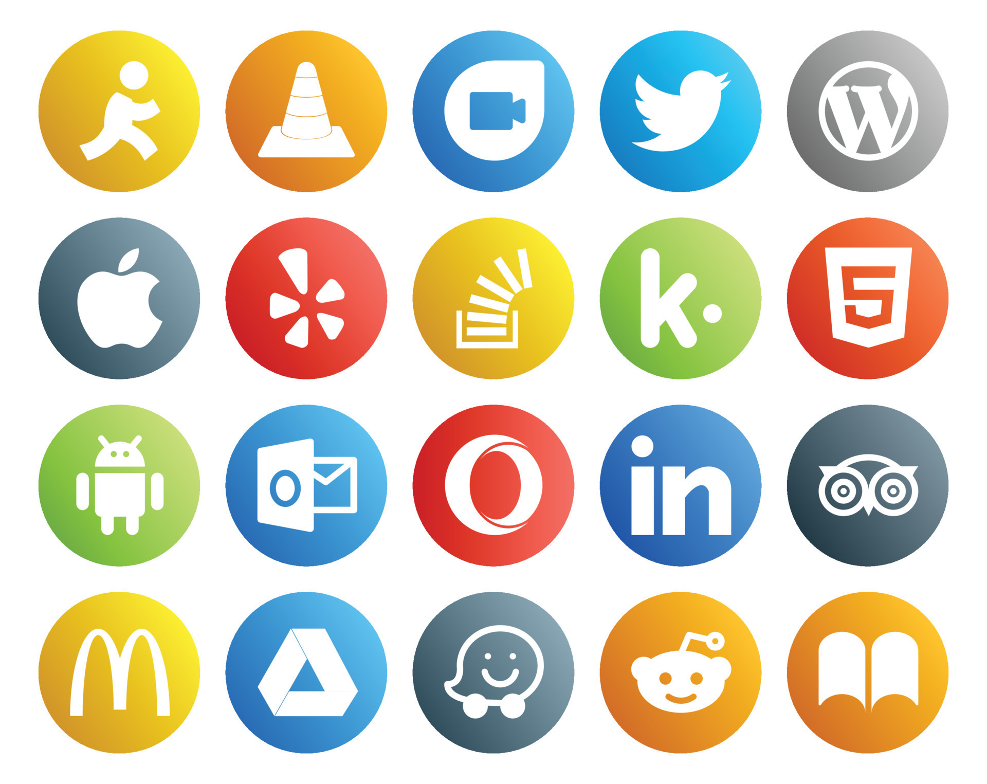 20 Social Media Icon Pack Including android kik cms overflow question 16178824 Vector Art at ...