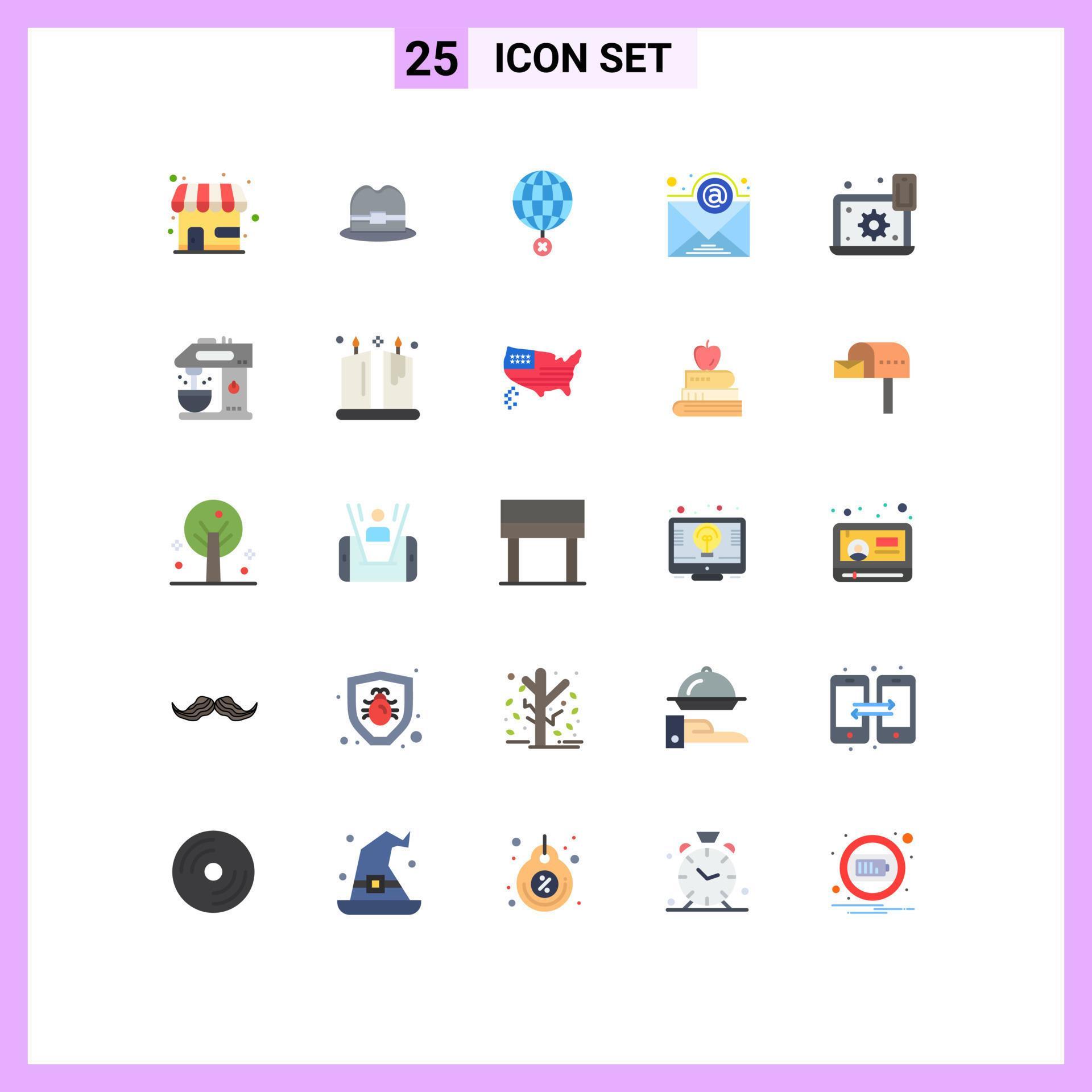 Modern Set Of 25 Flat Colors And Symbols Such As Preference Configure Global Subscription Email