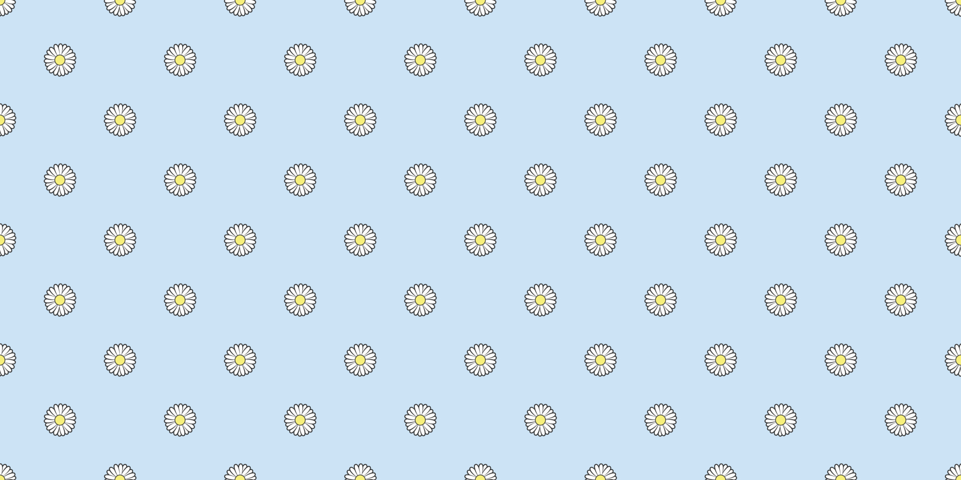 Blue floral daisy repeat pattern, flower vector background 16180202 ...