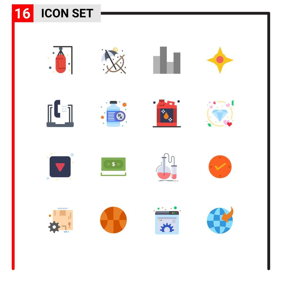 Set Of 16 Vector Flat Colors On Grid For Contact Way Bar Navigation Stats Editable Pack Of