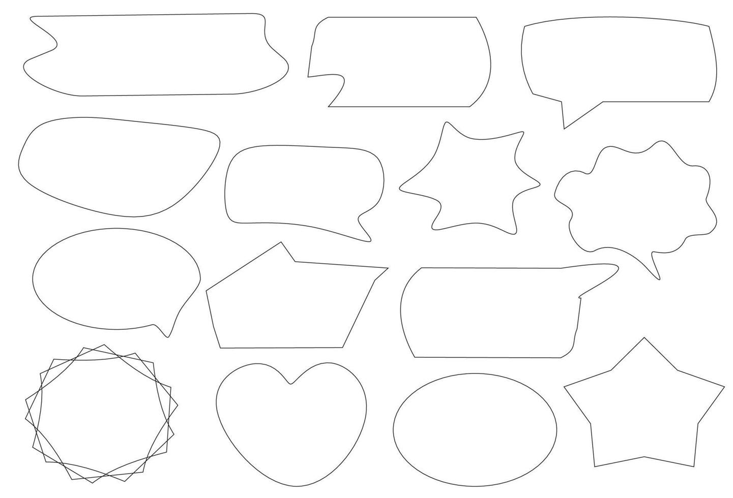 Set of chatting box, message box outline vector illustration design ...