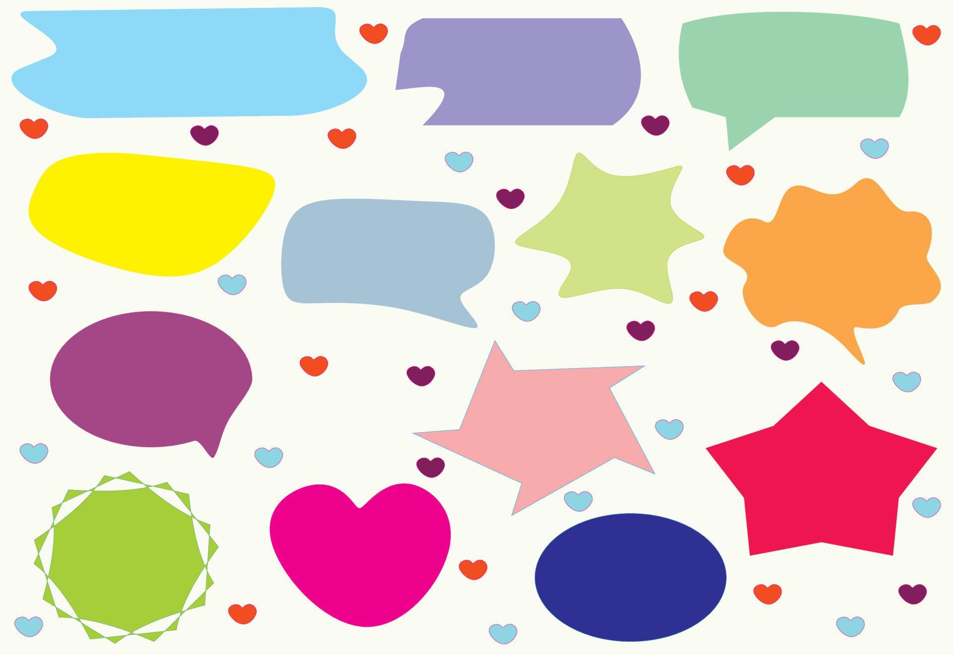 set of colorful seamless text and message box outline vector 16180950 ...