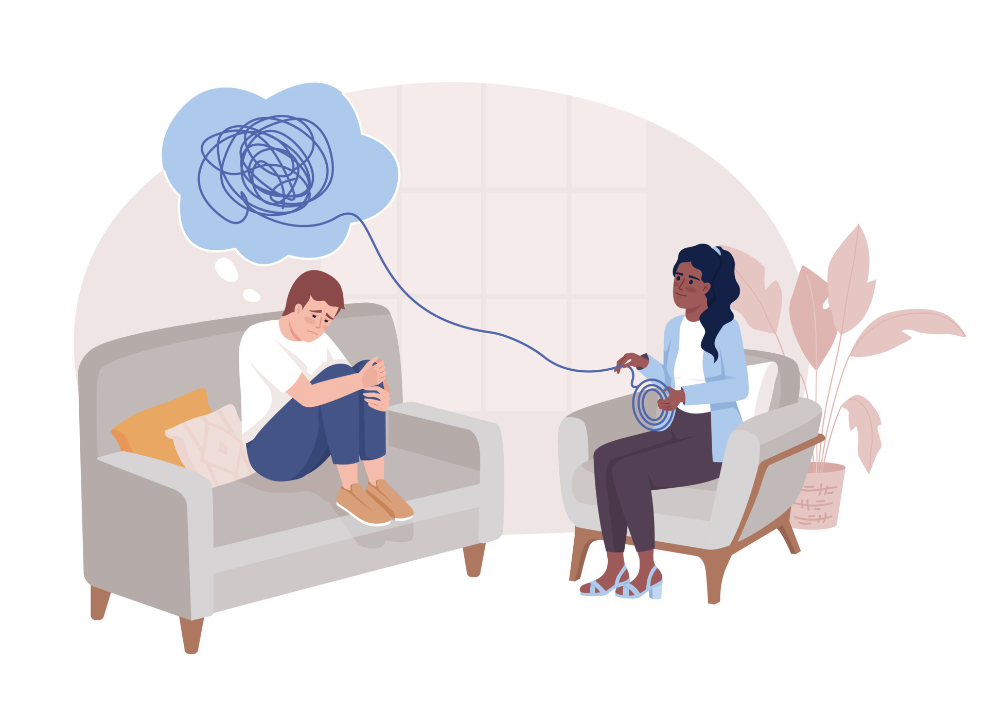 Therapy Session Flat Concept Vector Illustration 16181368 Vector Art At
