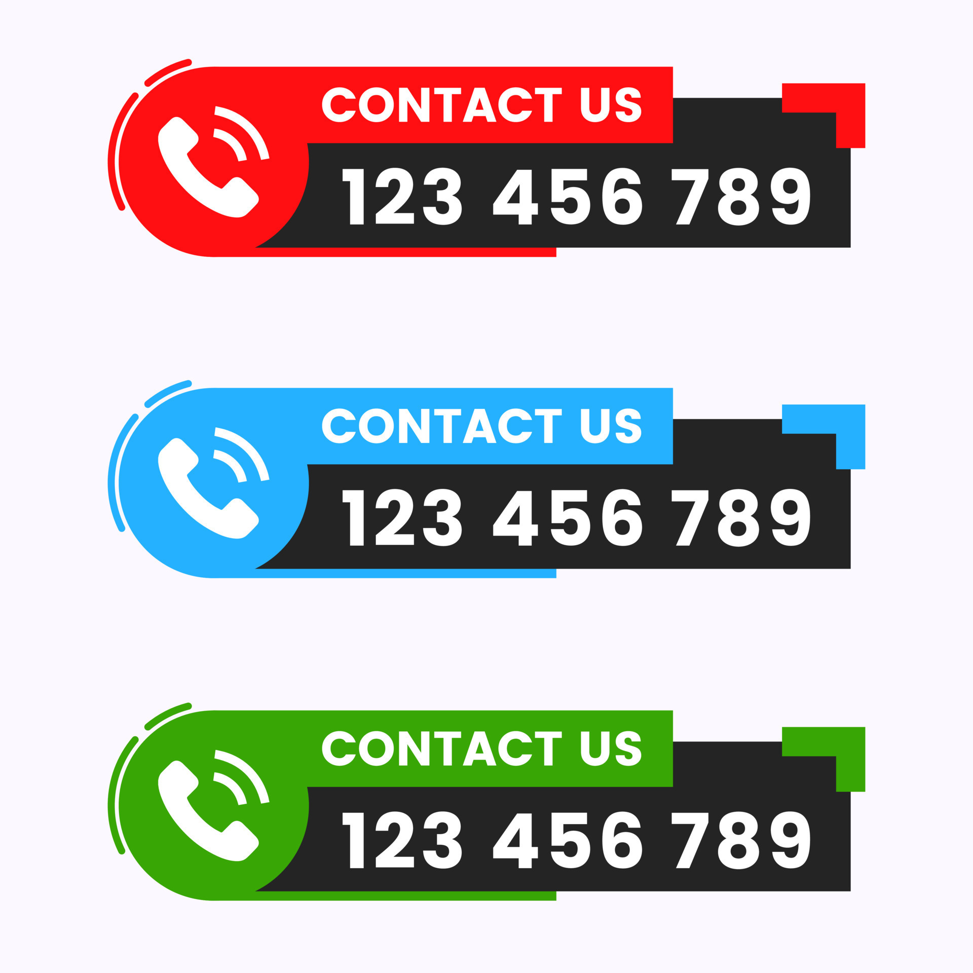 Call Us Now Button Call Sign With Your Number 16181837 Vector Art At 