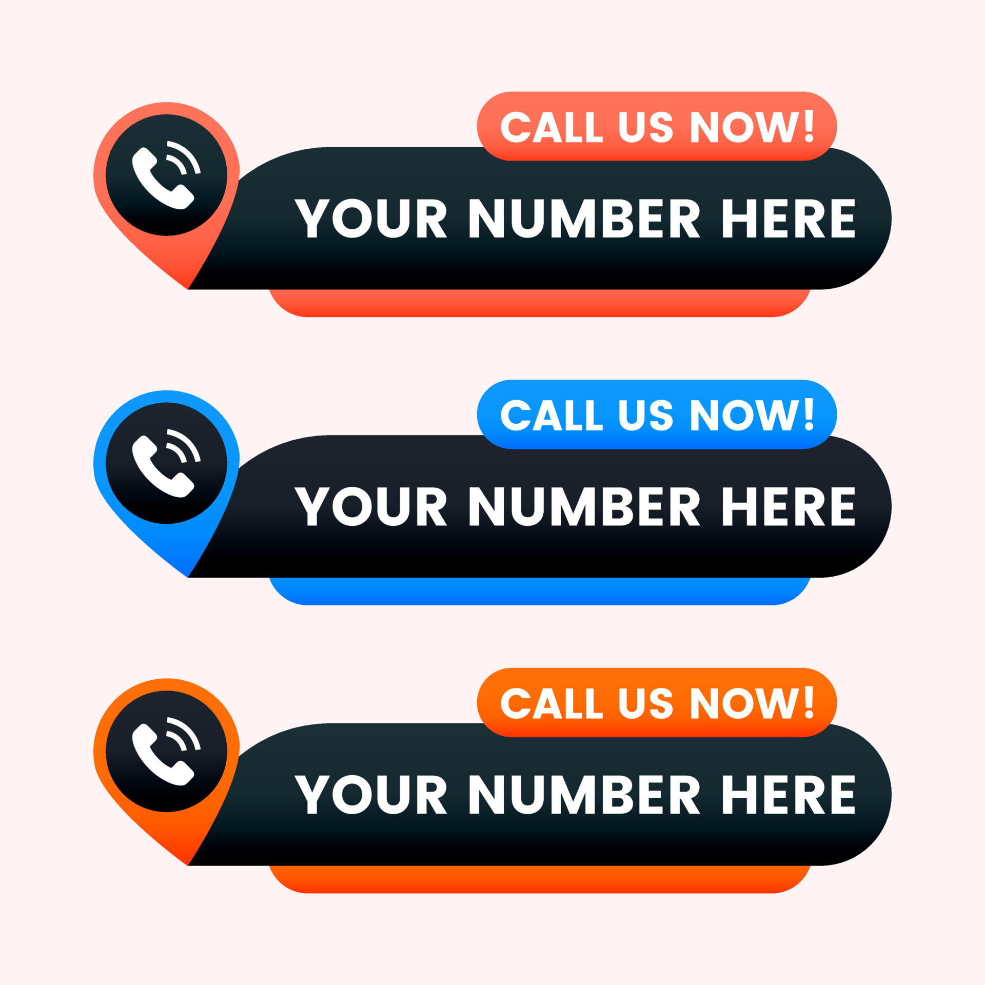 Call us now button call sign with your number 16181839 Vector Art at Vecteezy