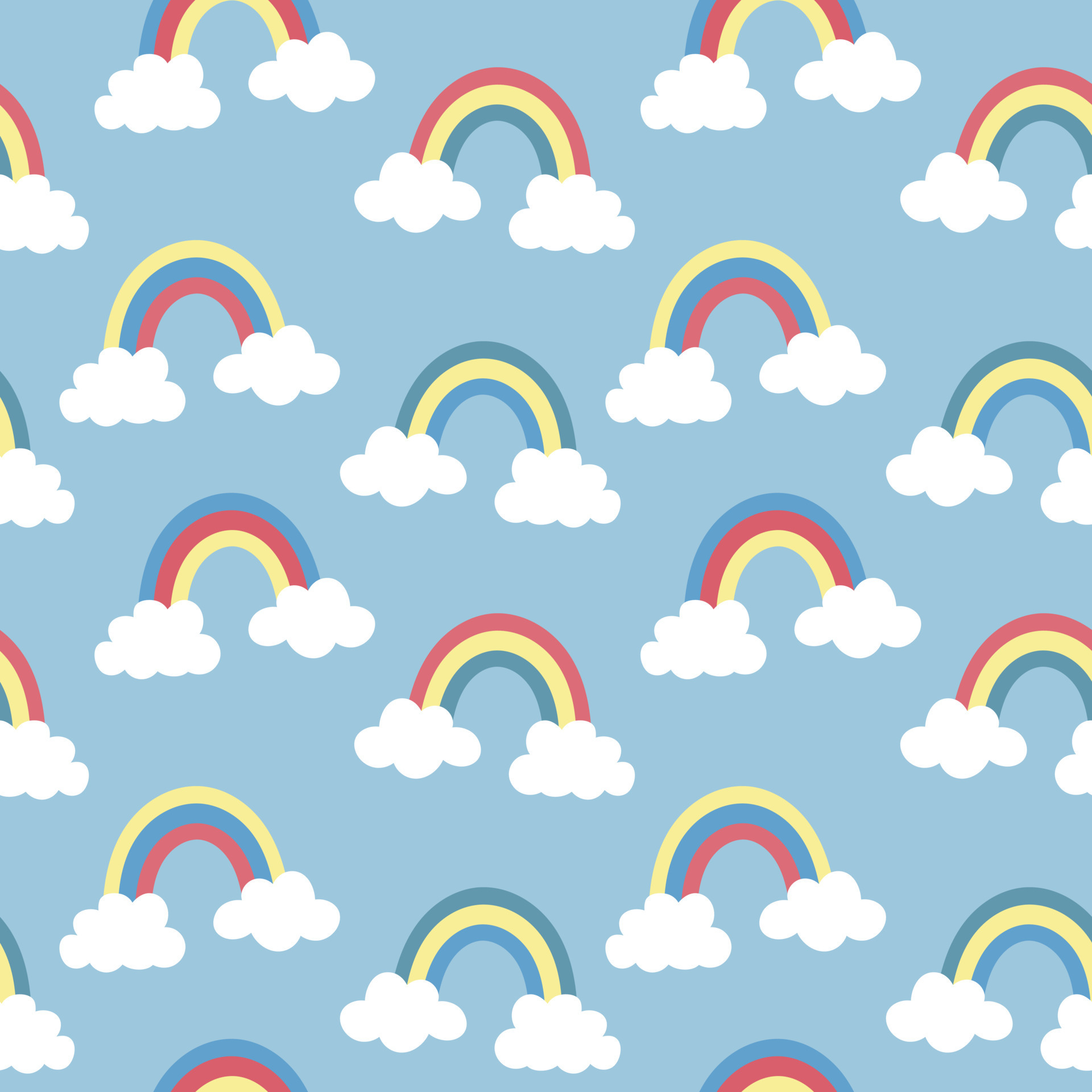 Cute, colorful rainbow pattern, vector background 16182029 Vector Art ...