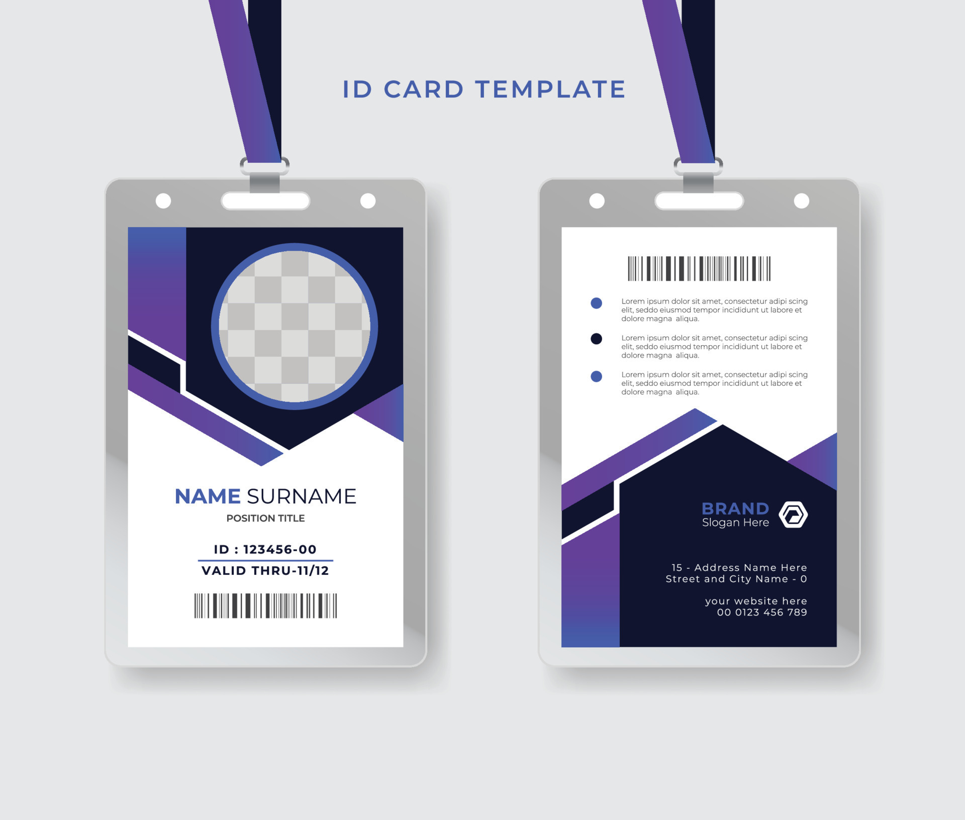 plantilla de diseño de tarjeta de identificación comercial diseño de ...