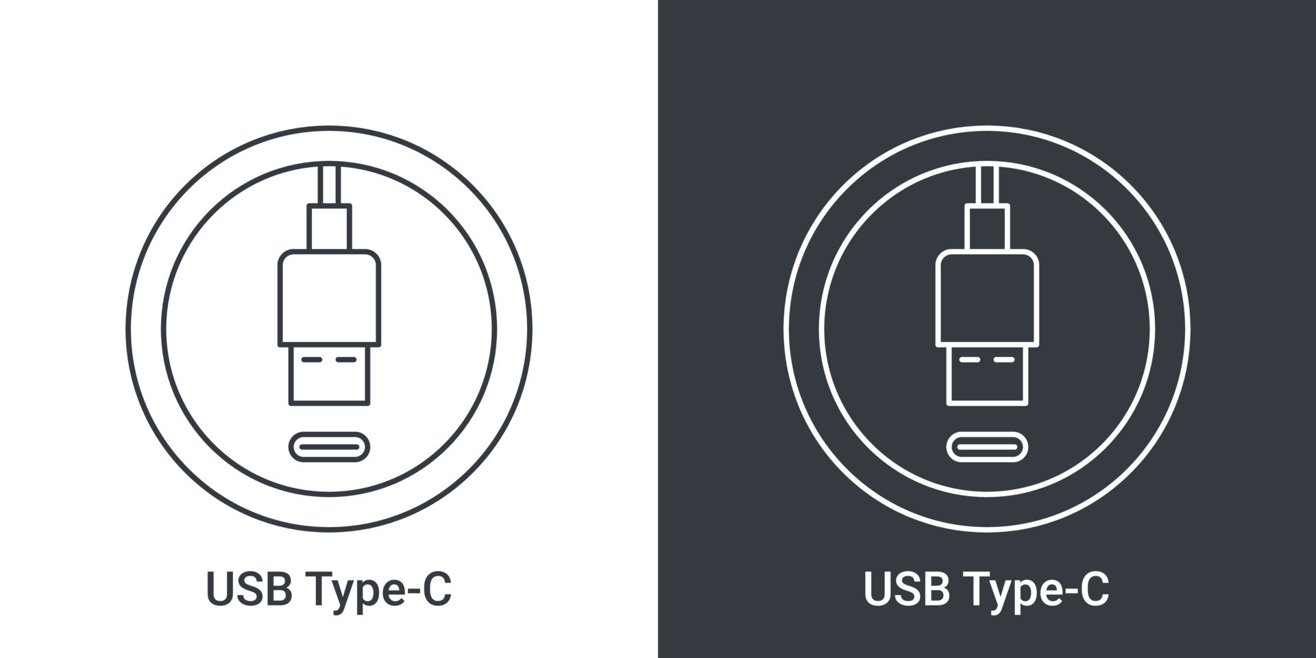 USB Type C Port Icon Socket Usb Plug In USB Connectors Vector Illustration 16184500 Vector