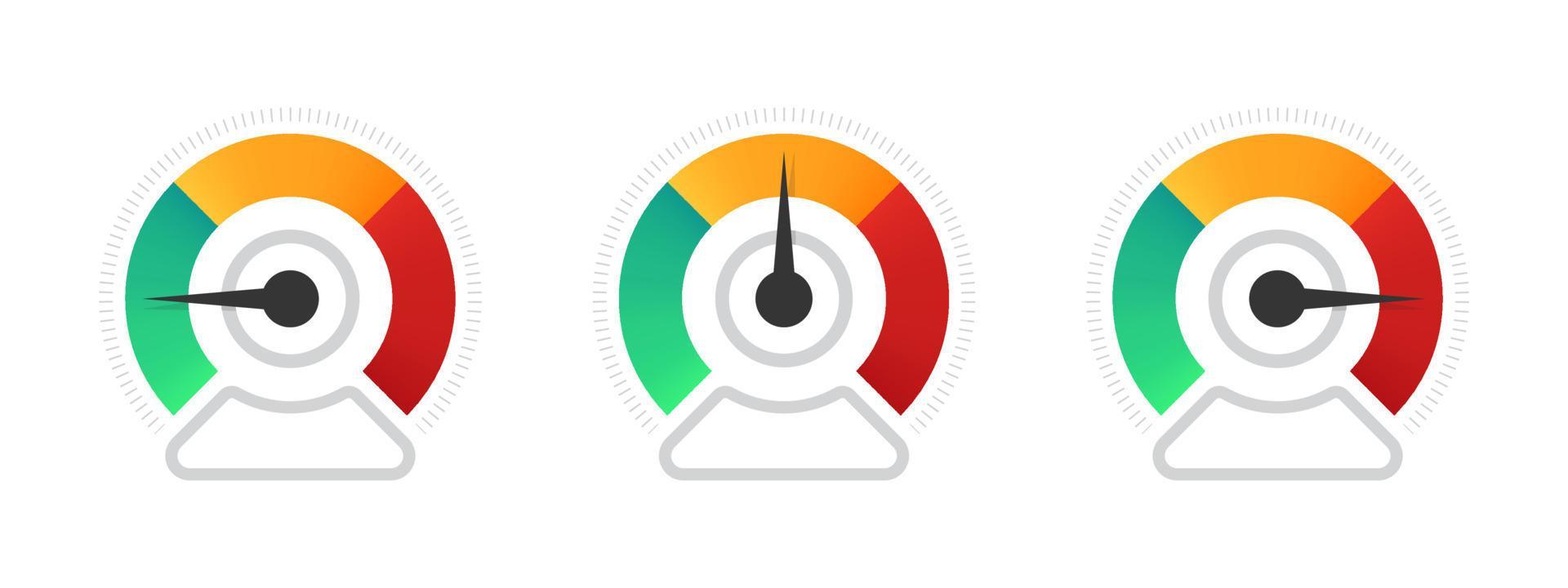 Modern Speedometer Tachometer Indicator Icons Performance