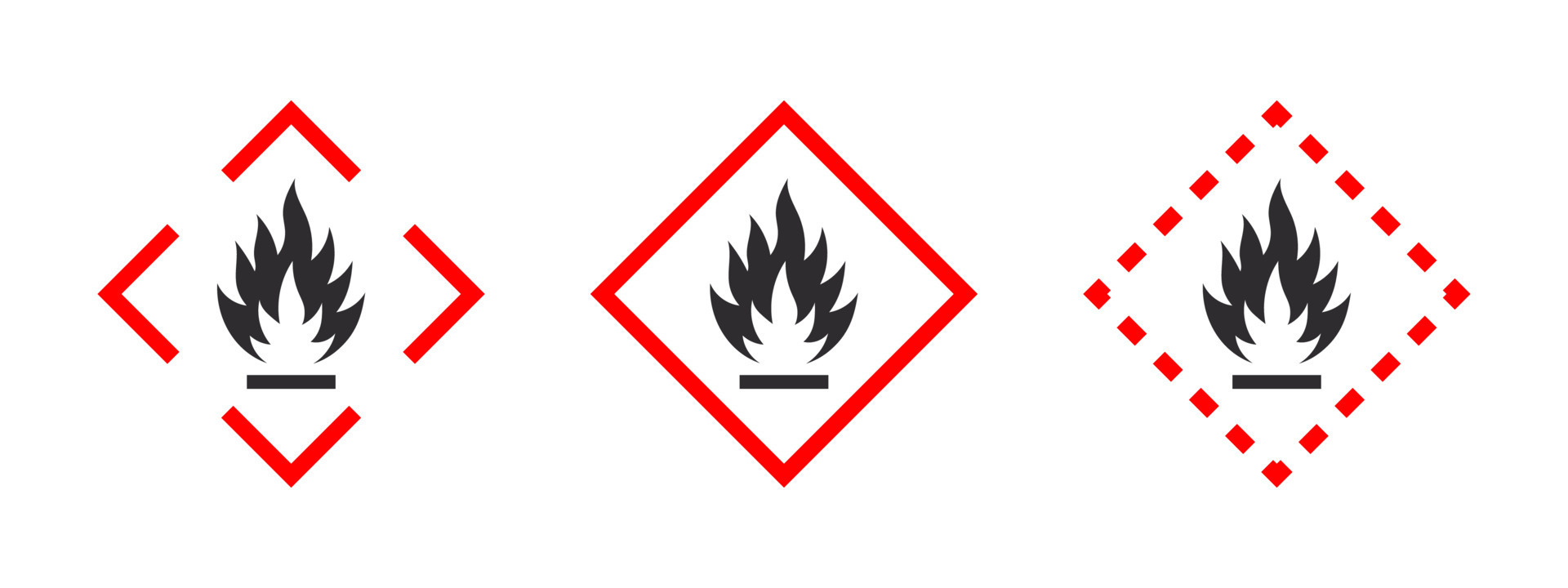 Flammable materials warning sign. Pictogram for flammable substances ... Flammable materials warning sign. Pictogram for flammable substances ...