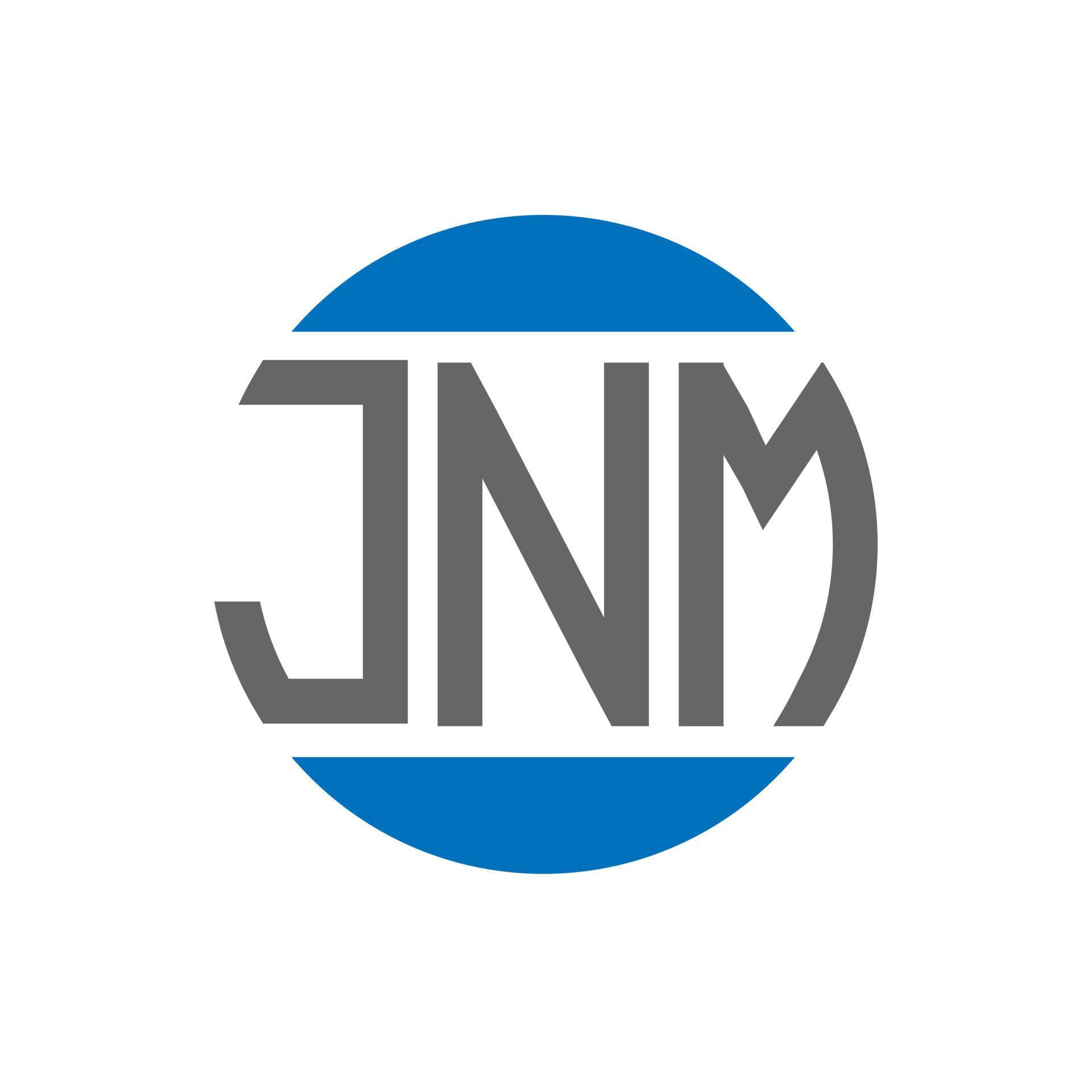 JNM letter logo design on white background. JNM creative initials circle logo concept. JNM ...