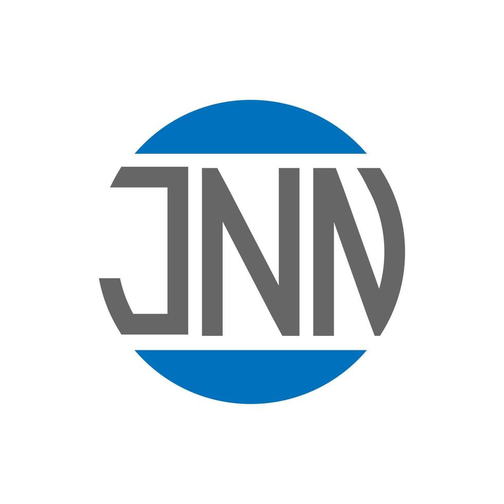 diseño del logotipo de la letra jnn sobre fondo blanco. concepto de logotipo de círculo de ...