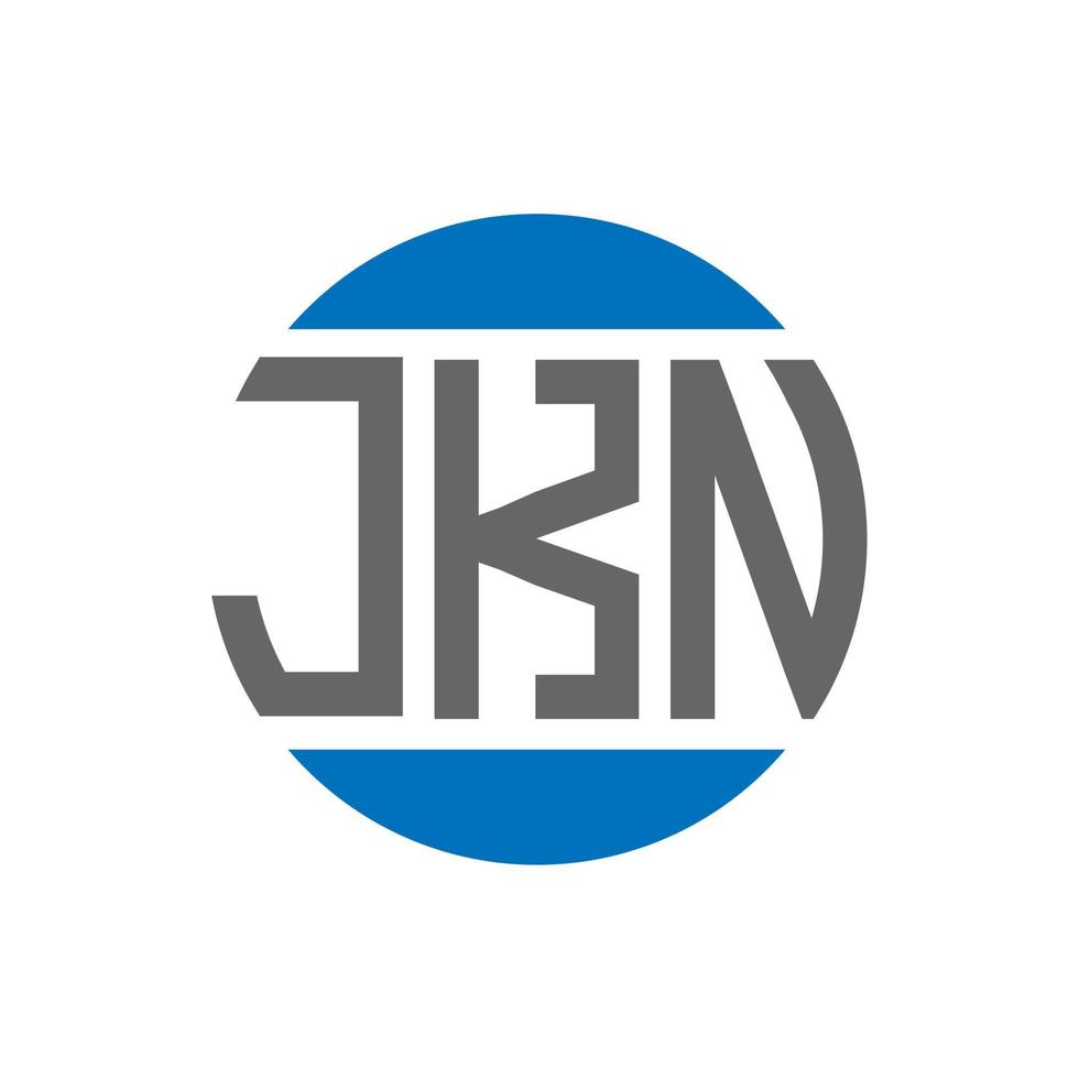 diseño de logotipo de letra jkn sobre fondo blanco. concepto de logotipo de círculo de iniciales ...