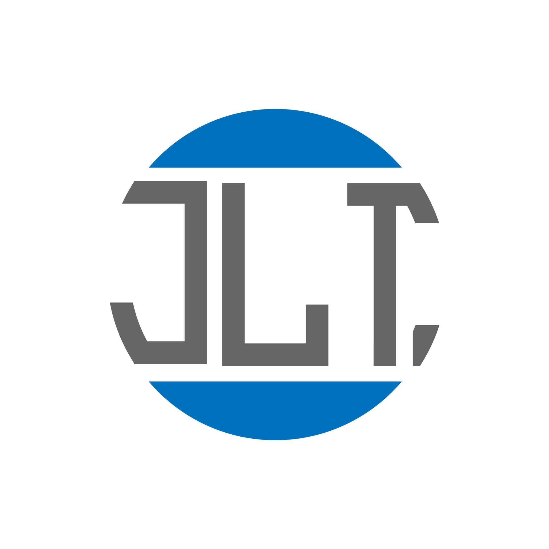 diseño de logotipo de letra jlt sobre fondo blanco. concepto de logotipo de círculo de iniciales ...