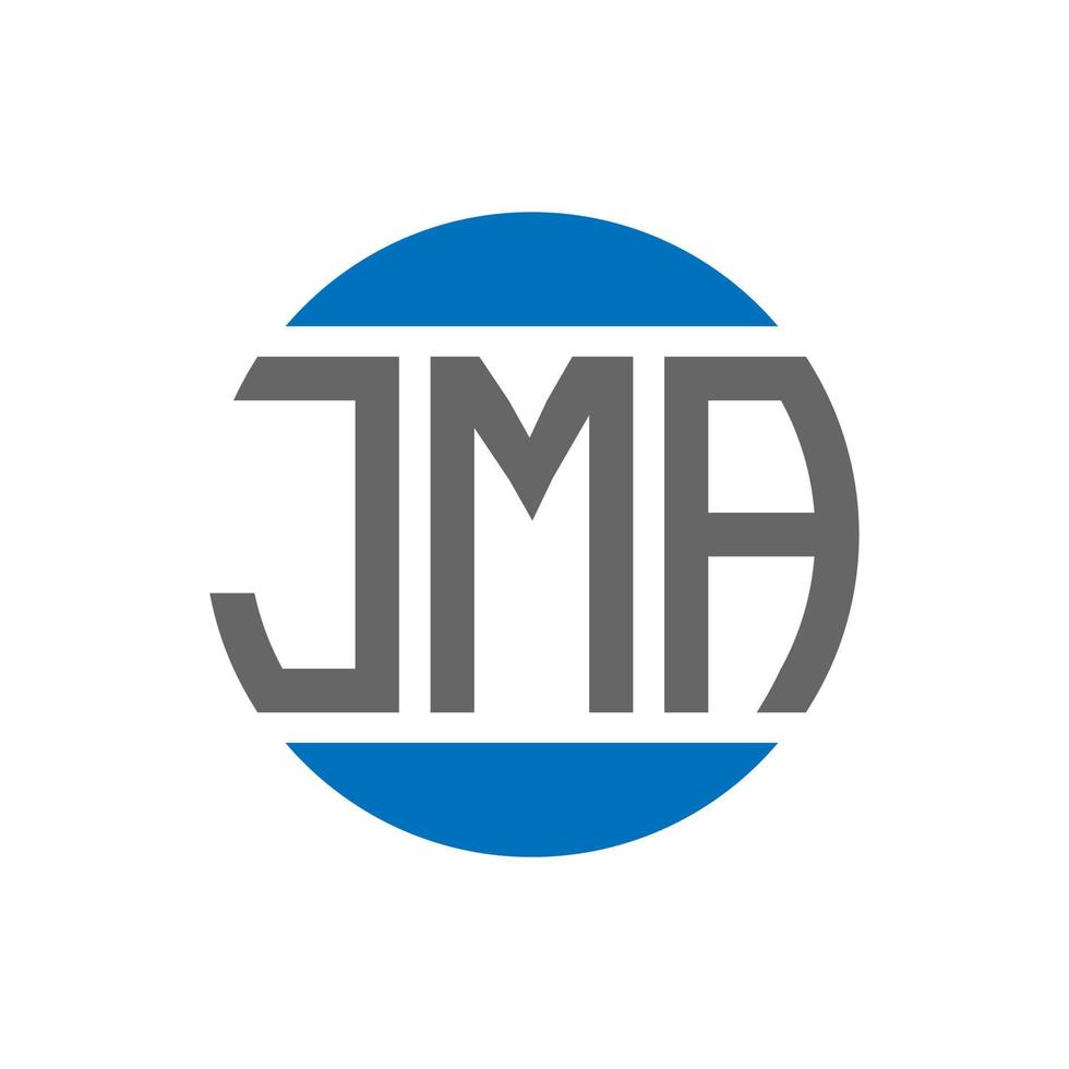 diseño del logotipo de la letra jma sobre fondo blanco. concepto de logotipo de círculo de ...