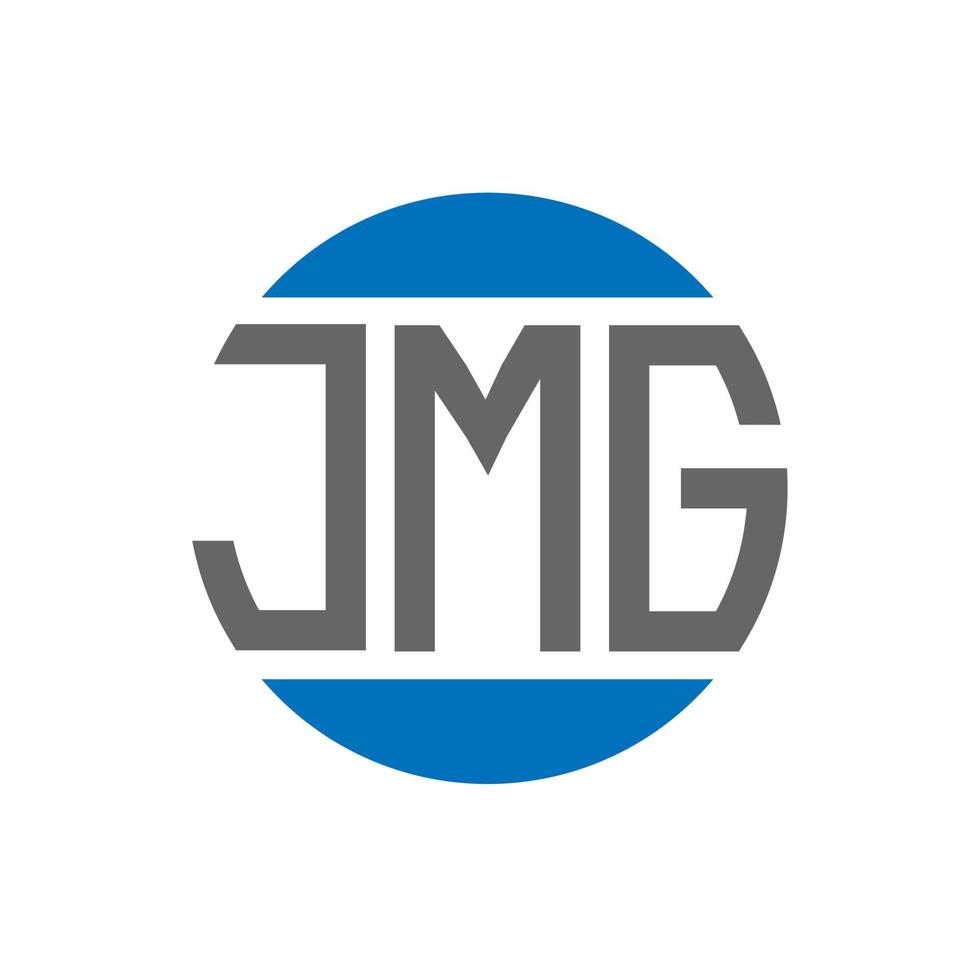 diseño de logotipo de letra jmg sobre fondo blanco. concepto de logotipo de círculo de iniciales ...