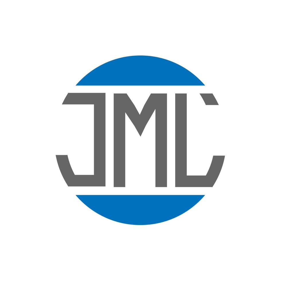 diseño de logotipo de letra jml sobre fondo blanco. concepto de logotipo de círculo de iniciales ...