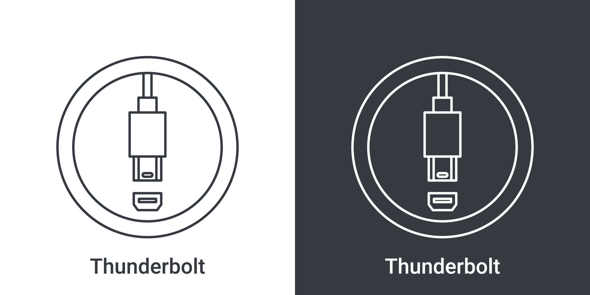 Thunderbolt port icon. Computer connectors signs. Connectors icon. Vector illustration 16184993 ...