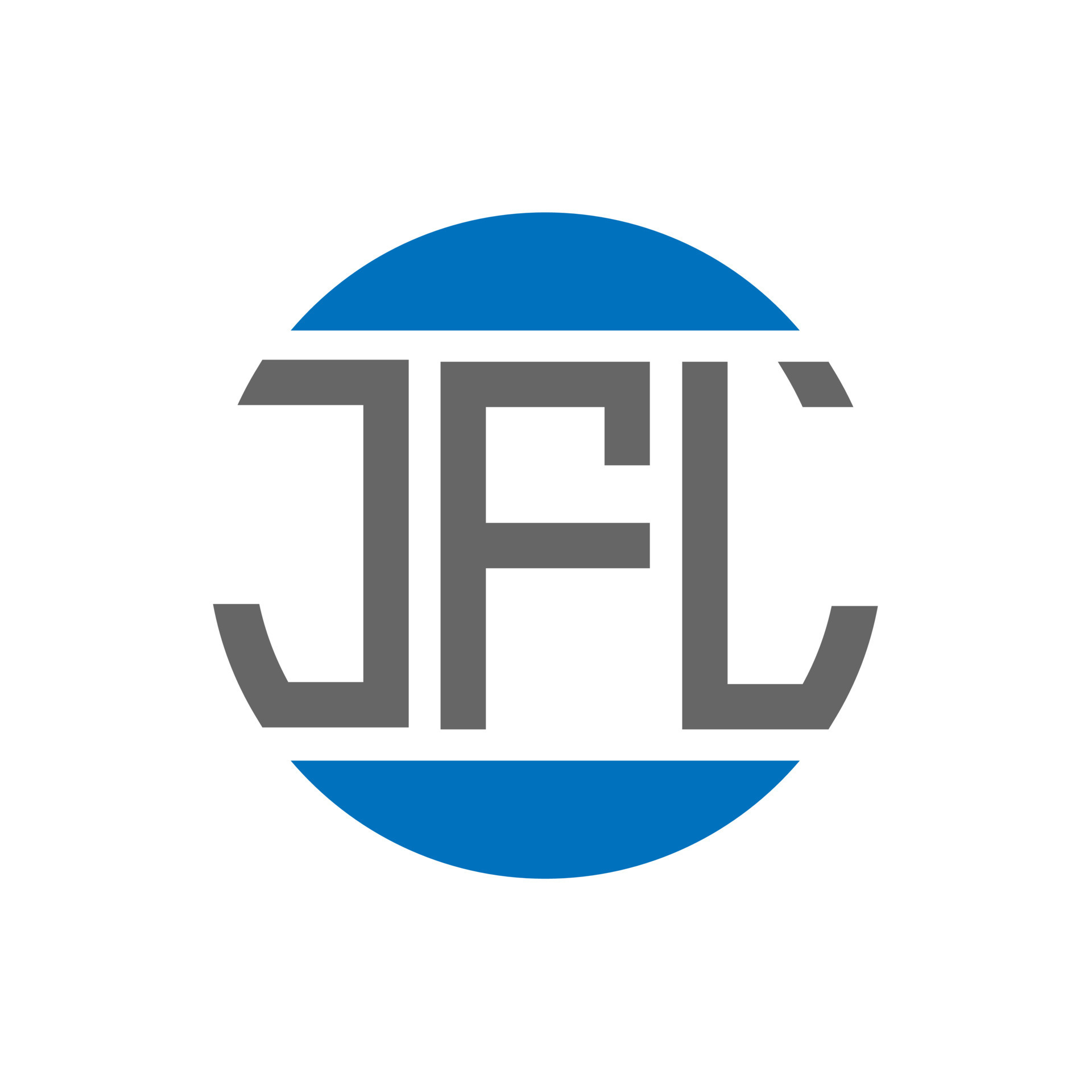 diseño de logotipo de letra jfl sobre fondo blanco. Concepto de logotipo de círculo de iniciales ...