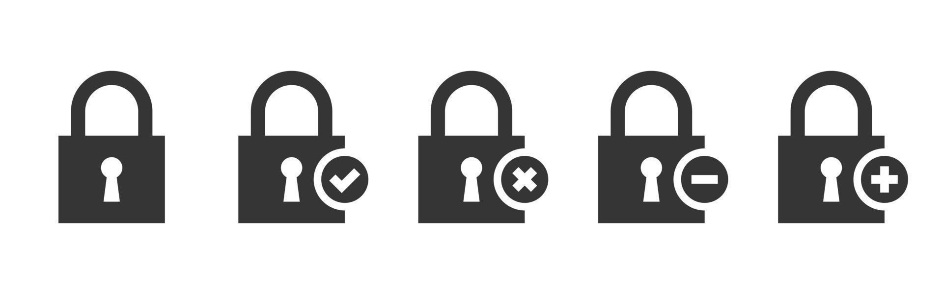 Lock icon collection. Locked and unlocked functional icons. Padlocks ...