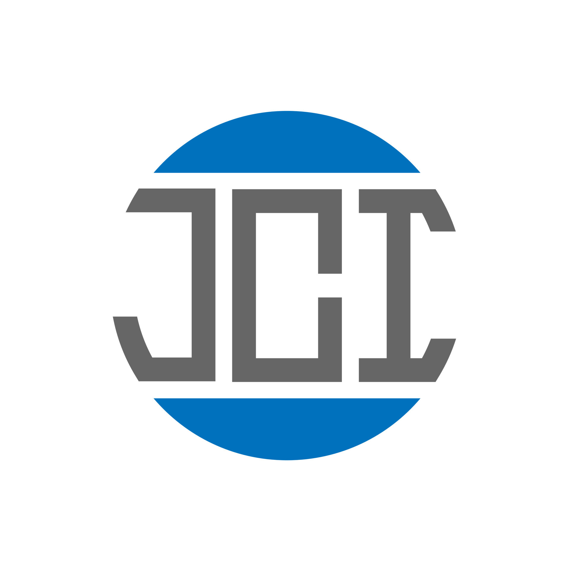diseño del logotipo de la letra jci sobre fondo blanco. concepto de logotipo de círculo de ...