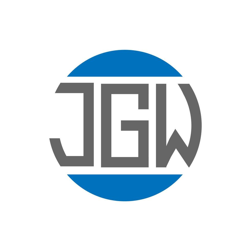 diseño de logotipo de letra jgw sobre fondo blanco. concepto de logotipo de círculo de iniciales ...