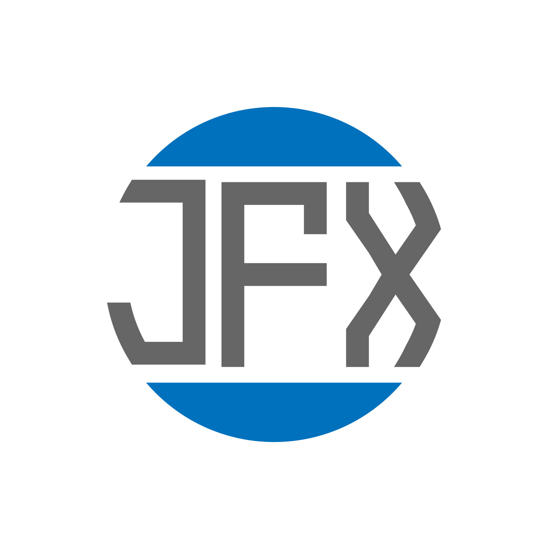 diseño de logotipo de letra jfx sobre fondo blanco. Concepto de logotipo de círculo de iniciales ...