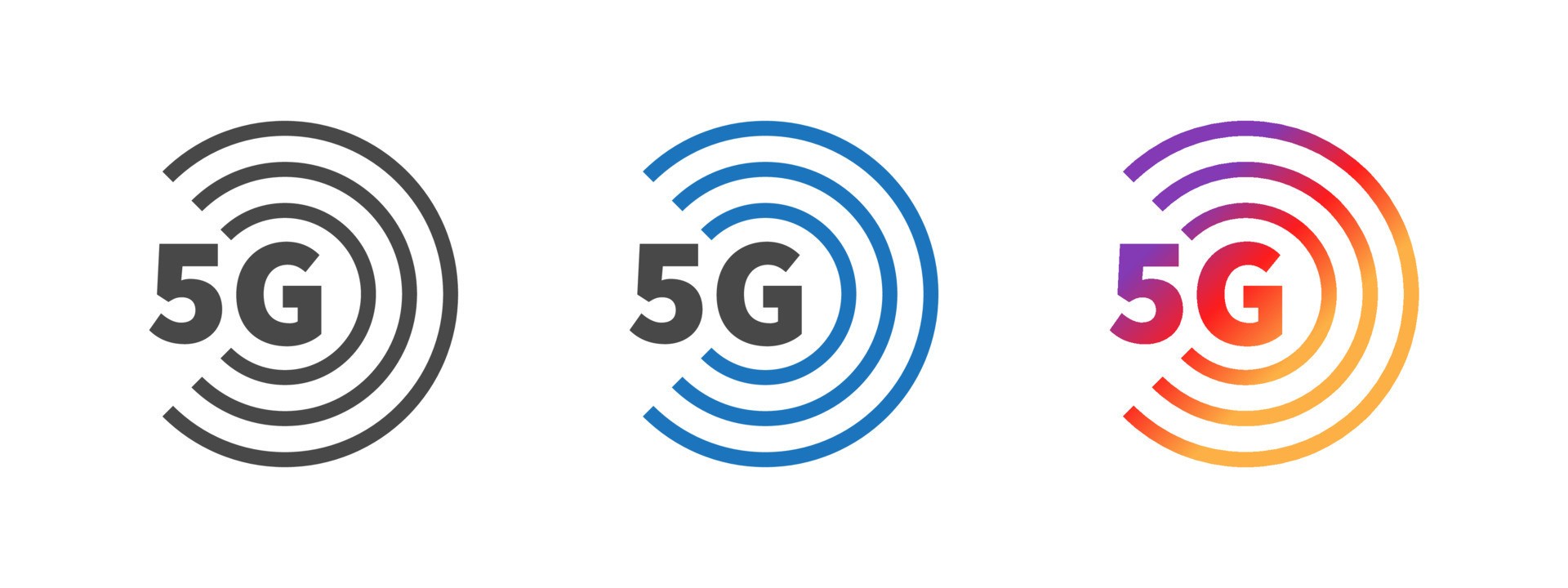 logotipos de 5g. icono o logotipo de Internet de alta velocidad. Tecnología de comunicación 5g ...
