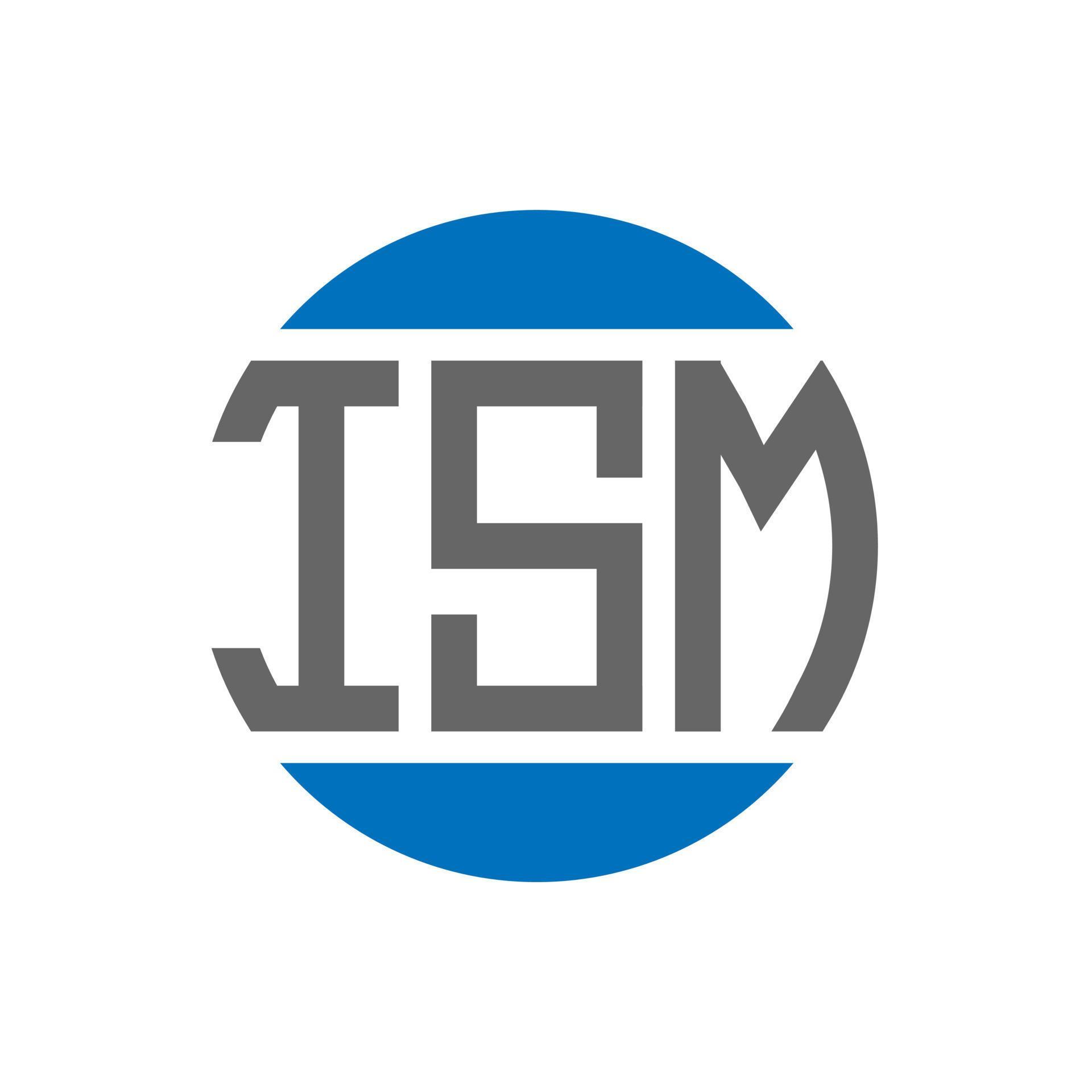 ISM letter logo design on white background. ISM creative initials circle logo concept. ISM ...